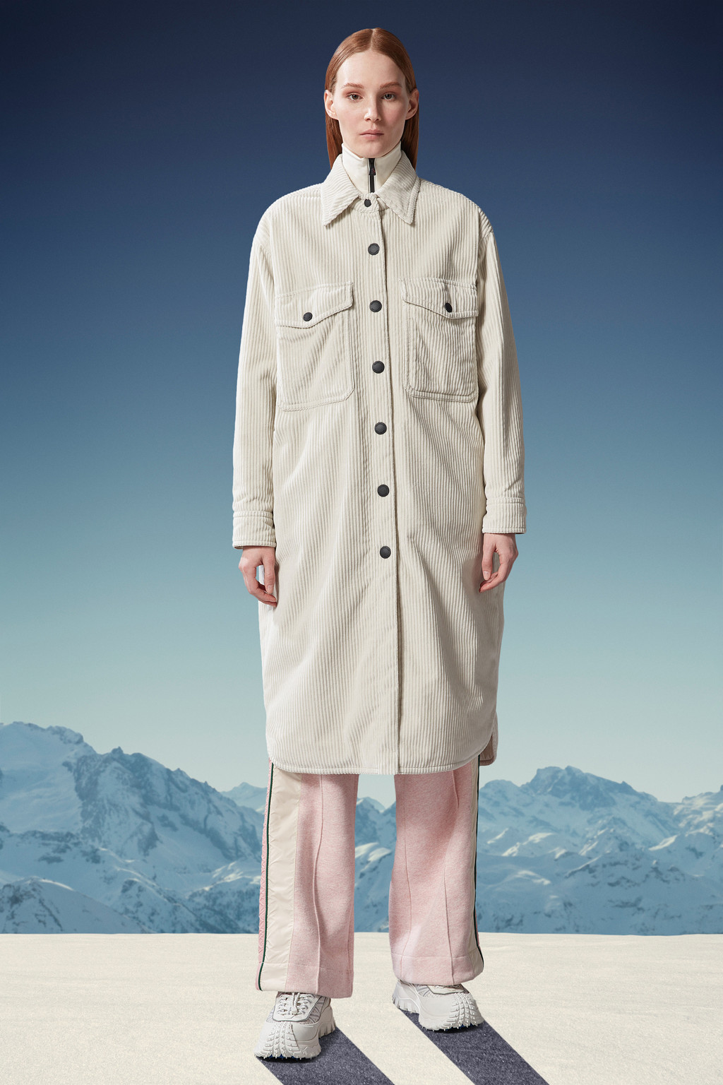 White Vanay Long Down Shacket - Coats & Trench Coats for Women | Moncler SG