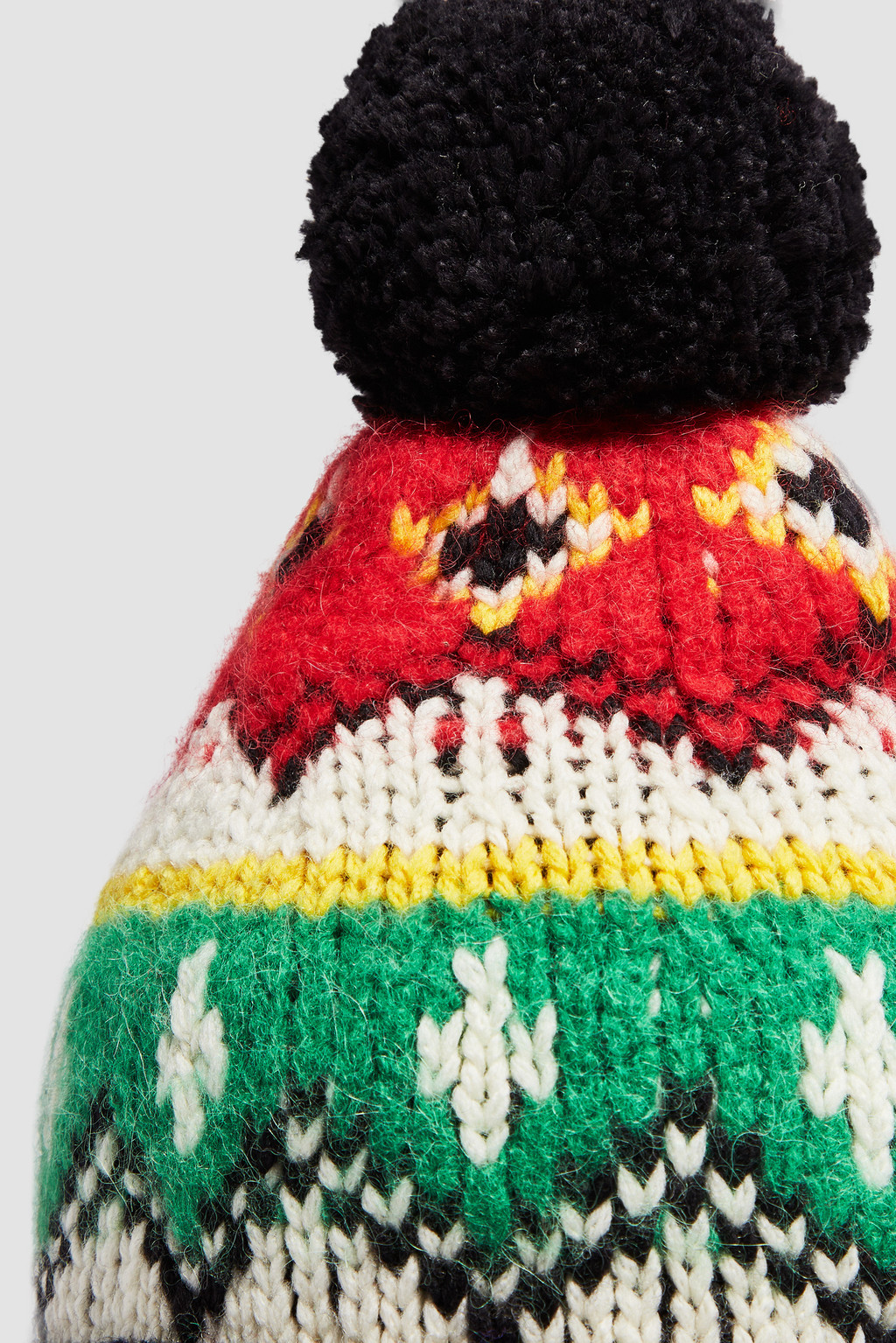 Bonnet en jacquard de laine et alpaga Blanc Optique - Chapeaux ...