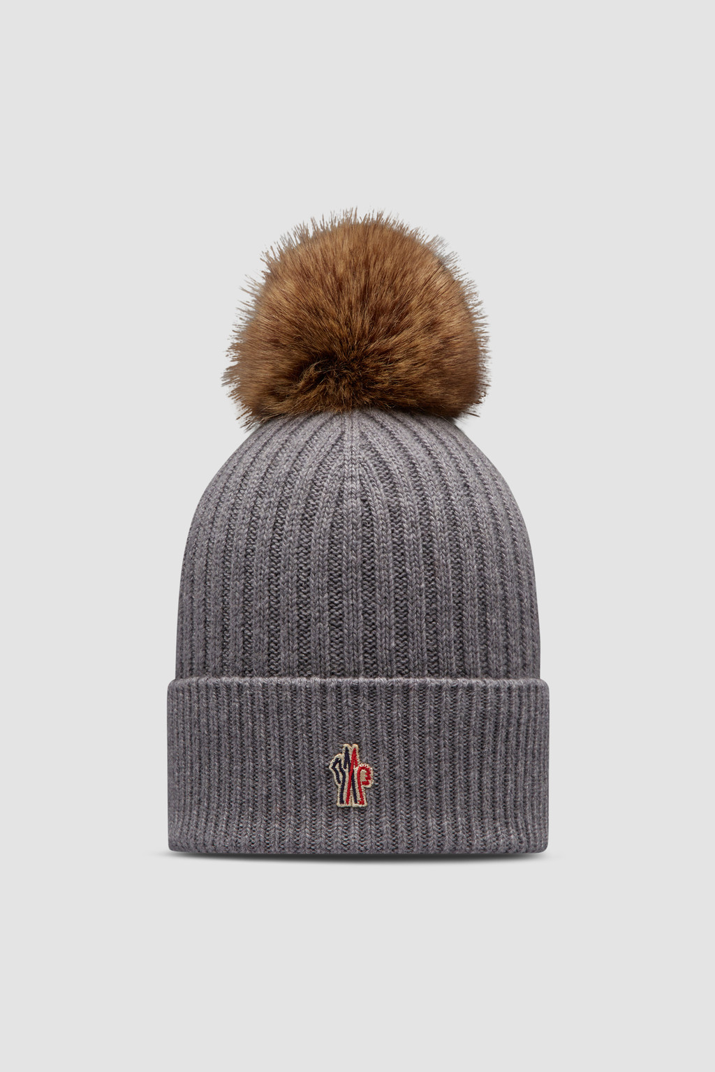 Gray Cashmere Beanie With Pom Pom - Hats & Beanies for Women | Moncler FR
