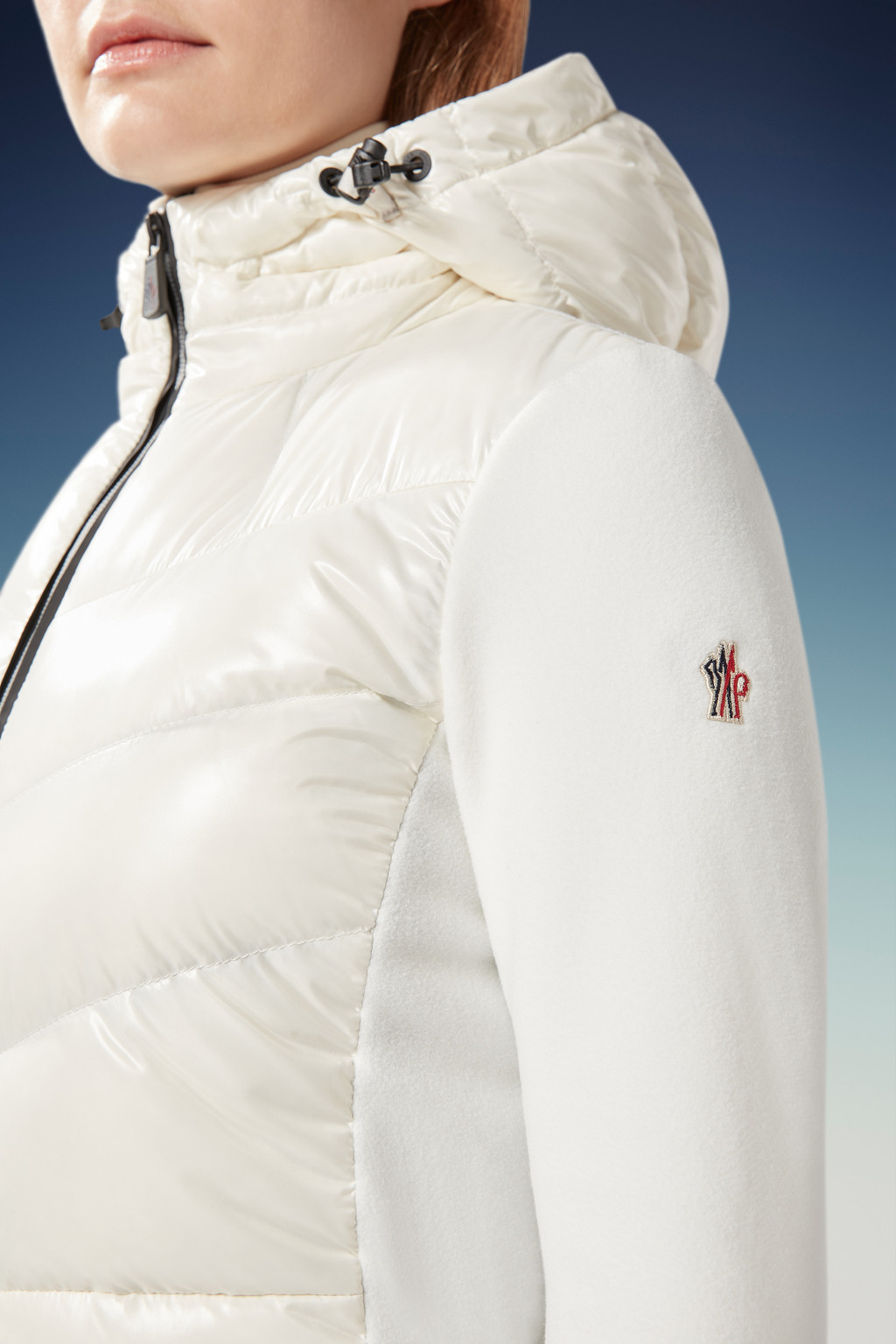Snow White Padded Fleece Hoodie - Sweatshirts for Women | Moncler FR
