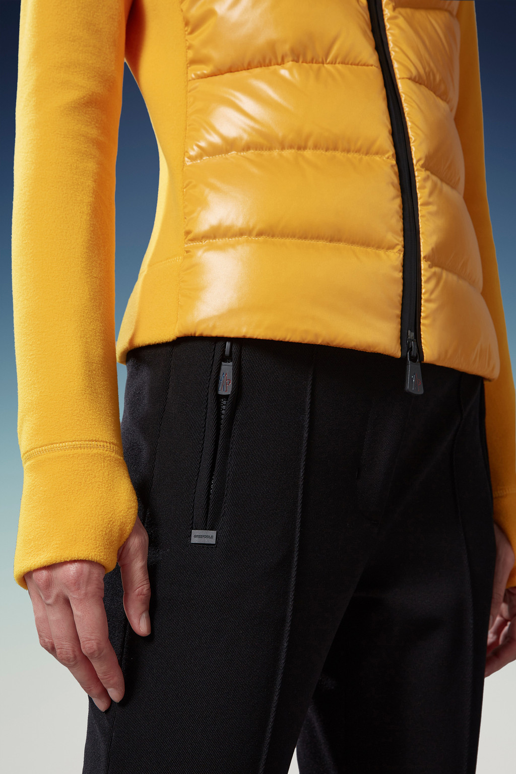 Yellow Padded Fleece Hoodie - Sweatshirts for Women | Moncler CY