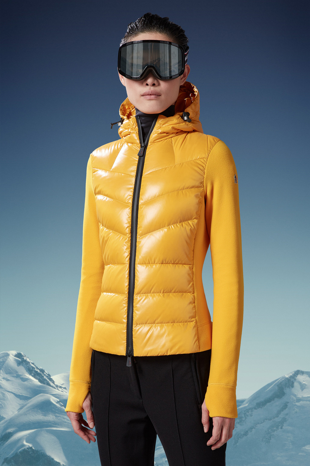 Yellow Padded Fleece Hoodie - Sweatshirts for Women | Moncler GB