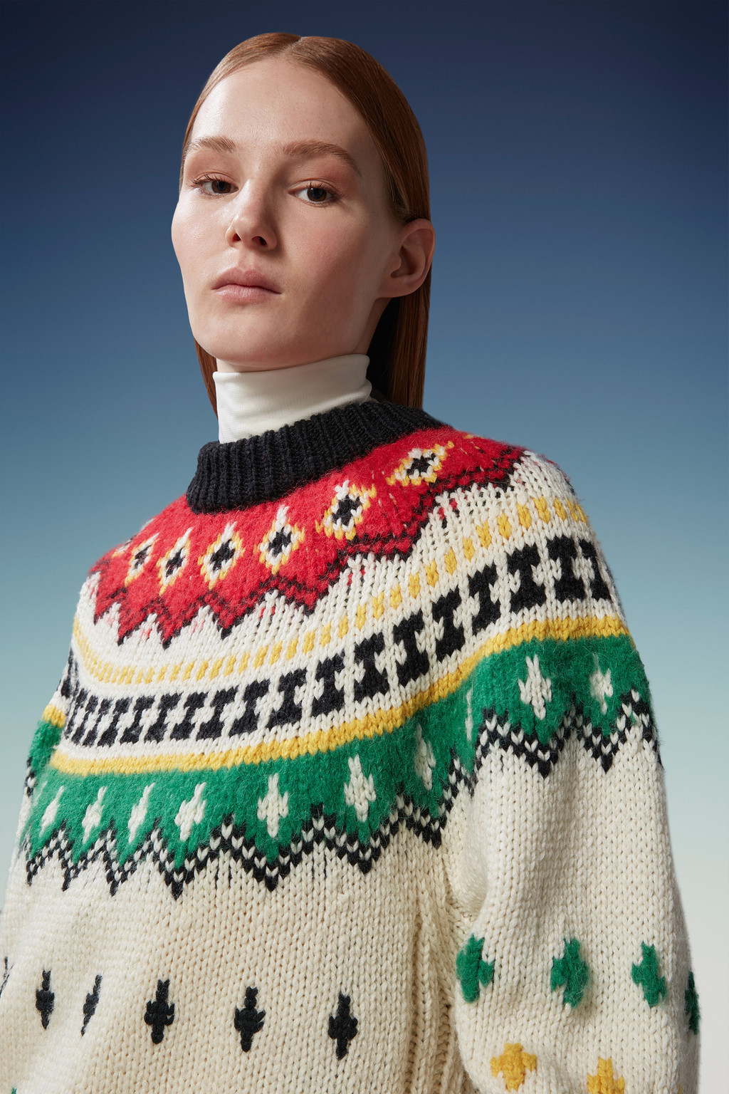 Optical White Alpaca & Wool Jacquard Jumper - Sweaters & Cardigans for ...