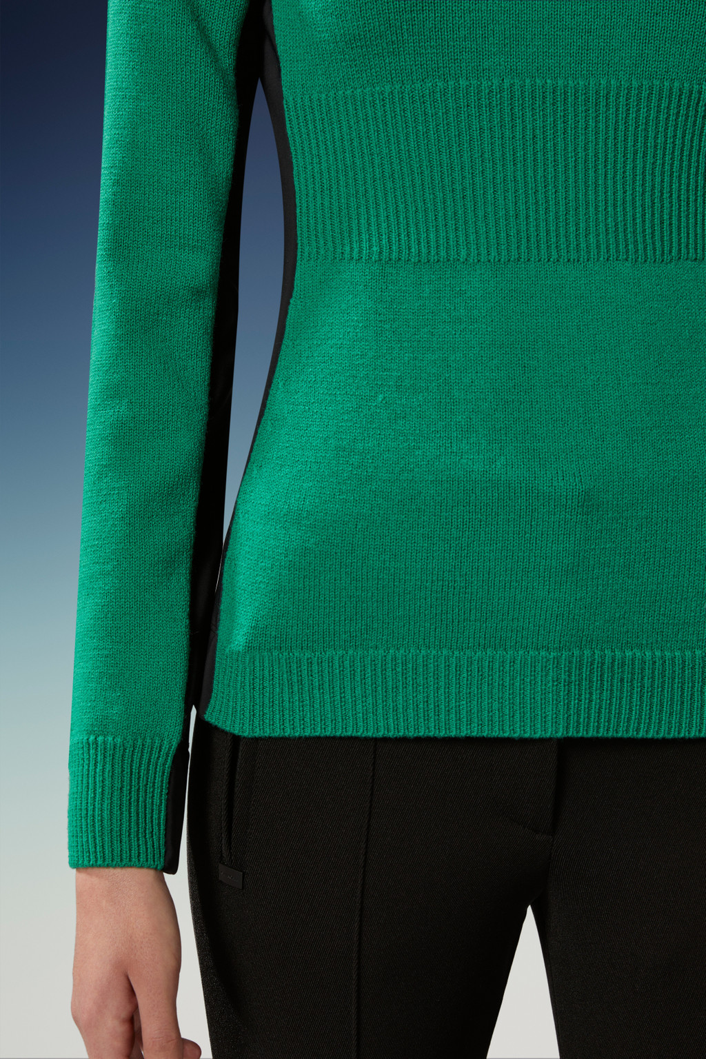 Emerald Green Wool & Fleece Polo Neck Jumper - Sweaters & Cardigans for ...