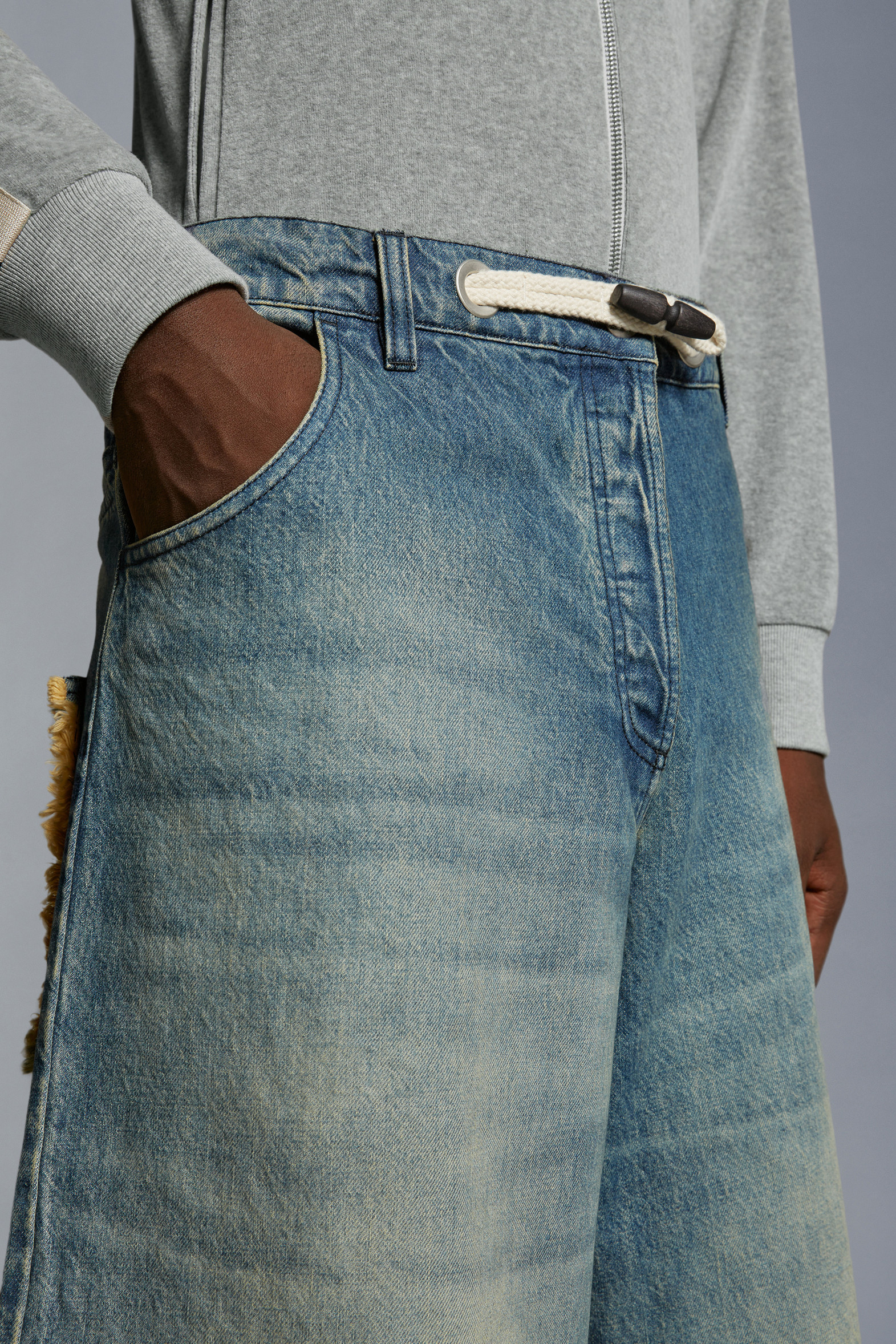 Night Blue Wide Leg Jeans - Moncler x Palm Angels for Genius | Moncler JP