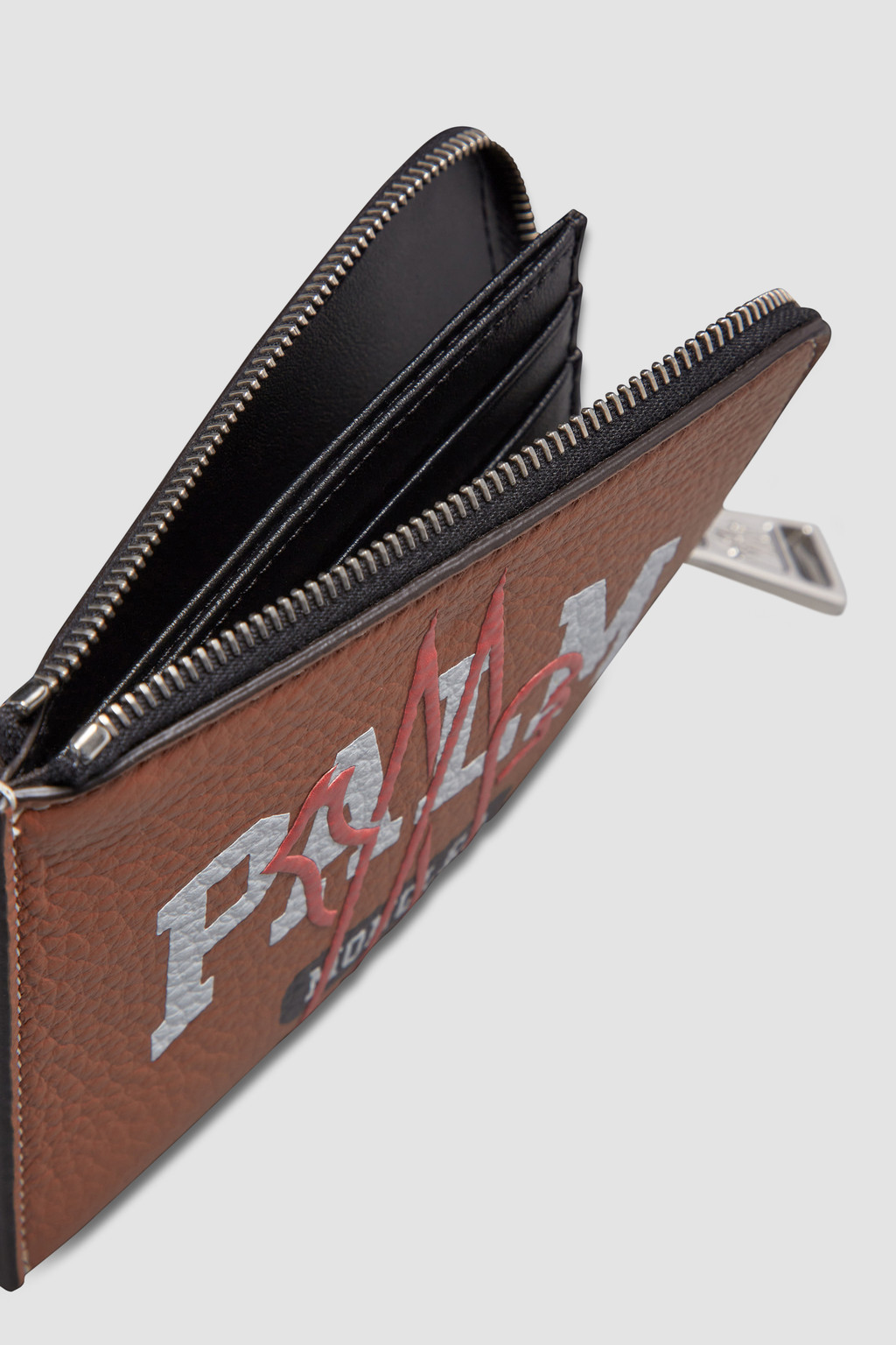 Brown Logo Leather Card Holder - Moncler x Palm Angels for Genius ...