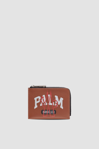 Brown Logo Leather Card Holder - Moncler x Palm Angels for Genius ...