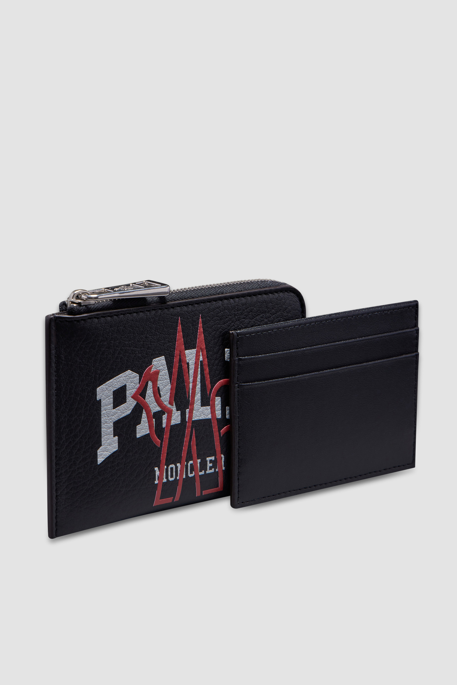 Black Logo Leather Card Holder - Moncler x Palm Angels for Genius ...