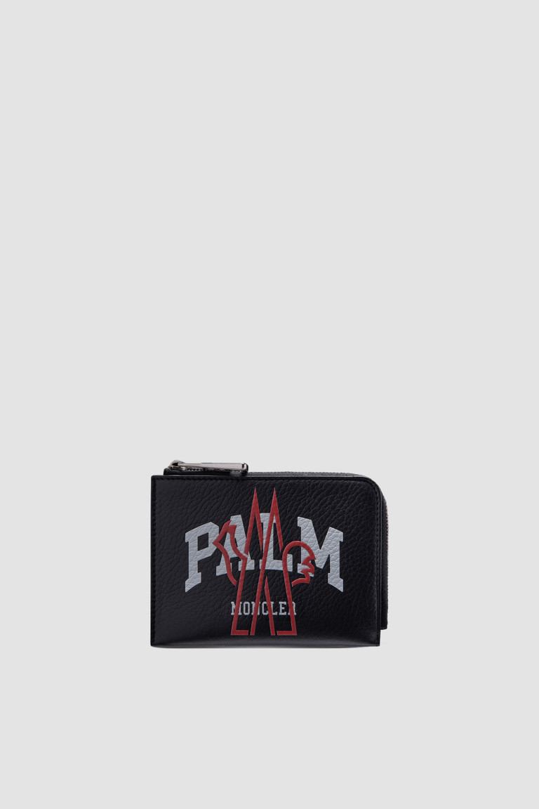 Black Logo Leather Card Holder - Moncler x Palm Angels for Genius ...