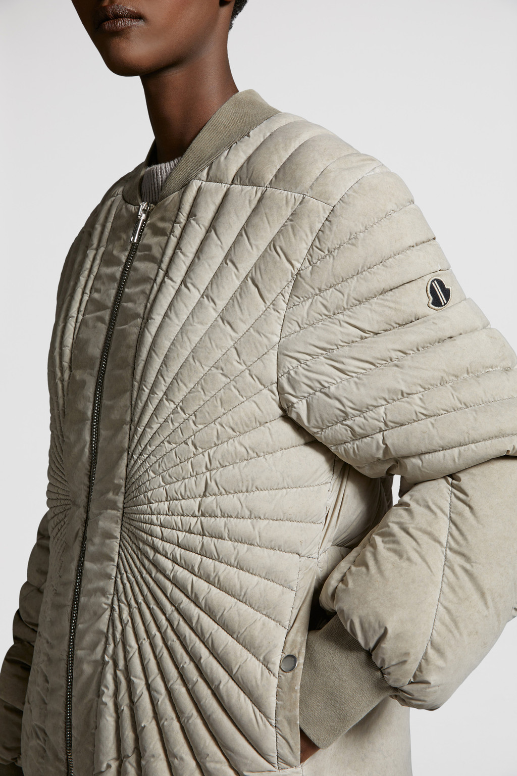Beige Radiance Flight Down Bomber Jacket - for Special Projects ...