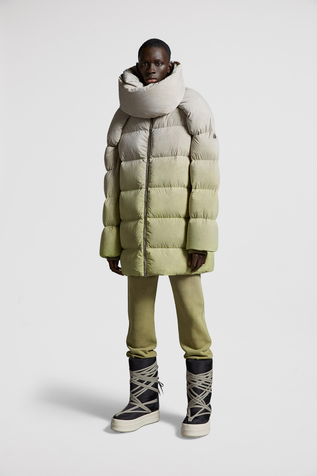 Beige & Green Convertible Long Down Jacket - for Special Projects ...