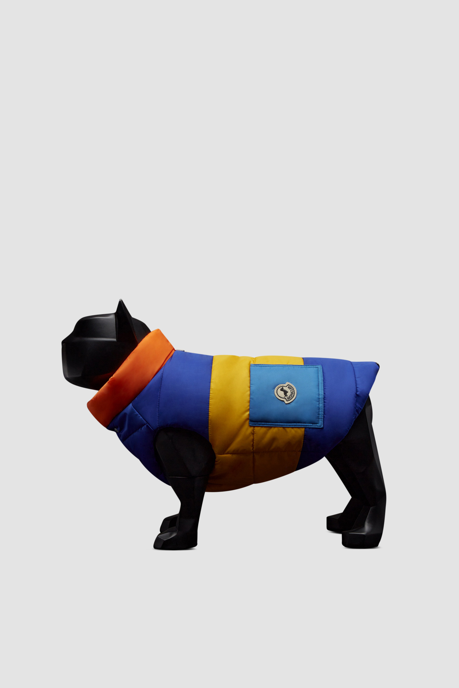 Yellow & Blue Patchwork Dog Gilet - Moncler Poldo Dog Couture for ...