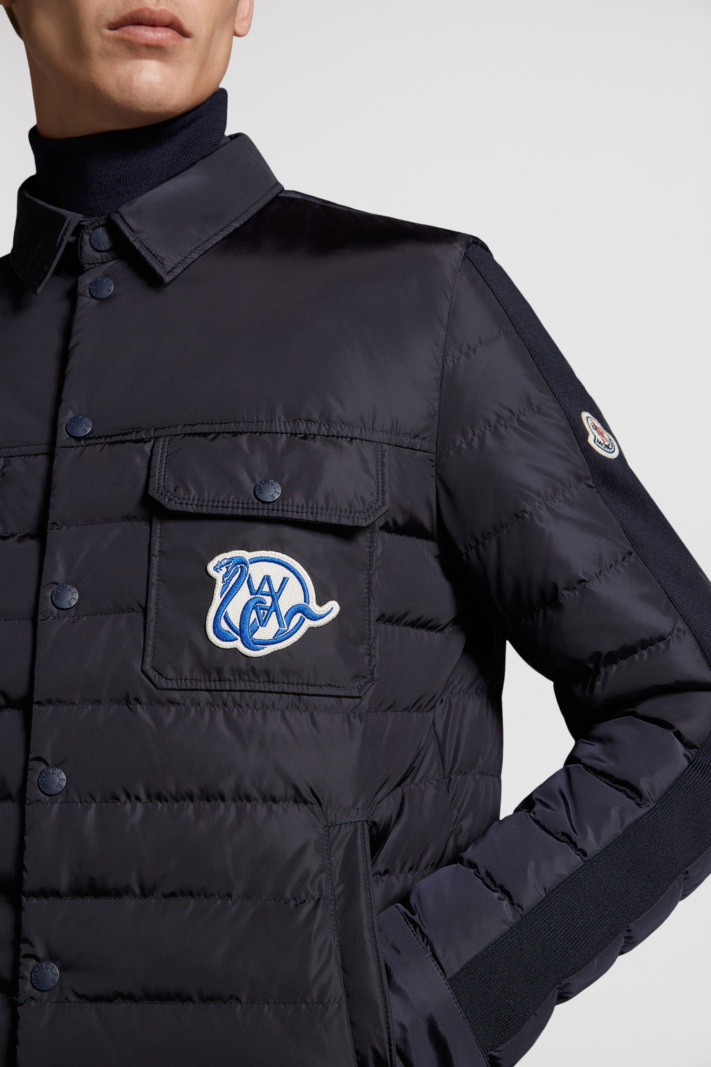 Dark Blue Inter x Moncler by Arsham Down Shacket - Short Down Jackets ...