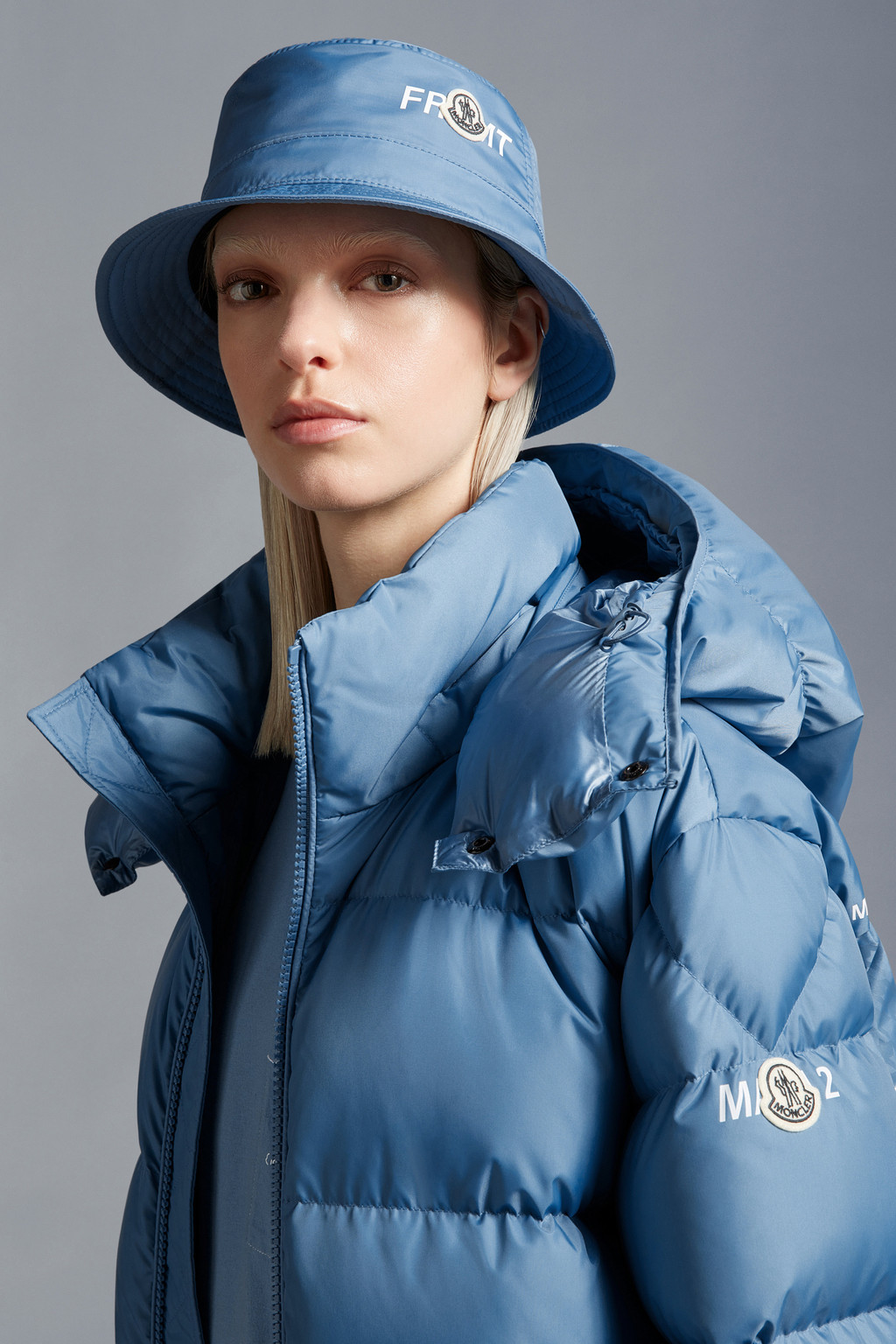Light Blue Acanthus Short Down Jacket - Moncler x Frgmnt for Genius ...