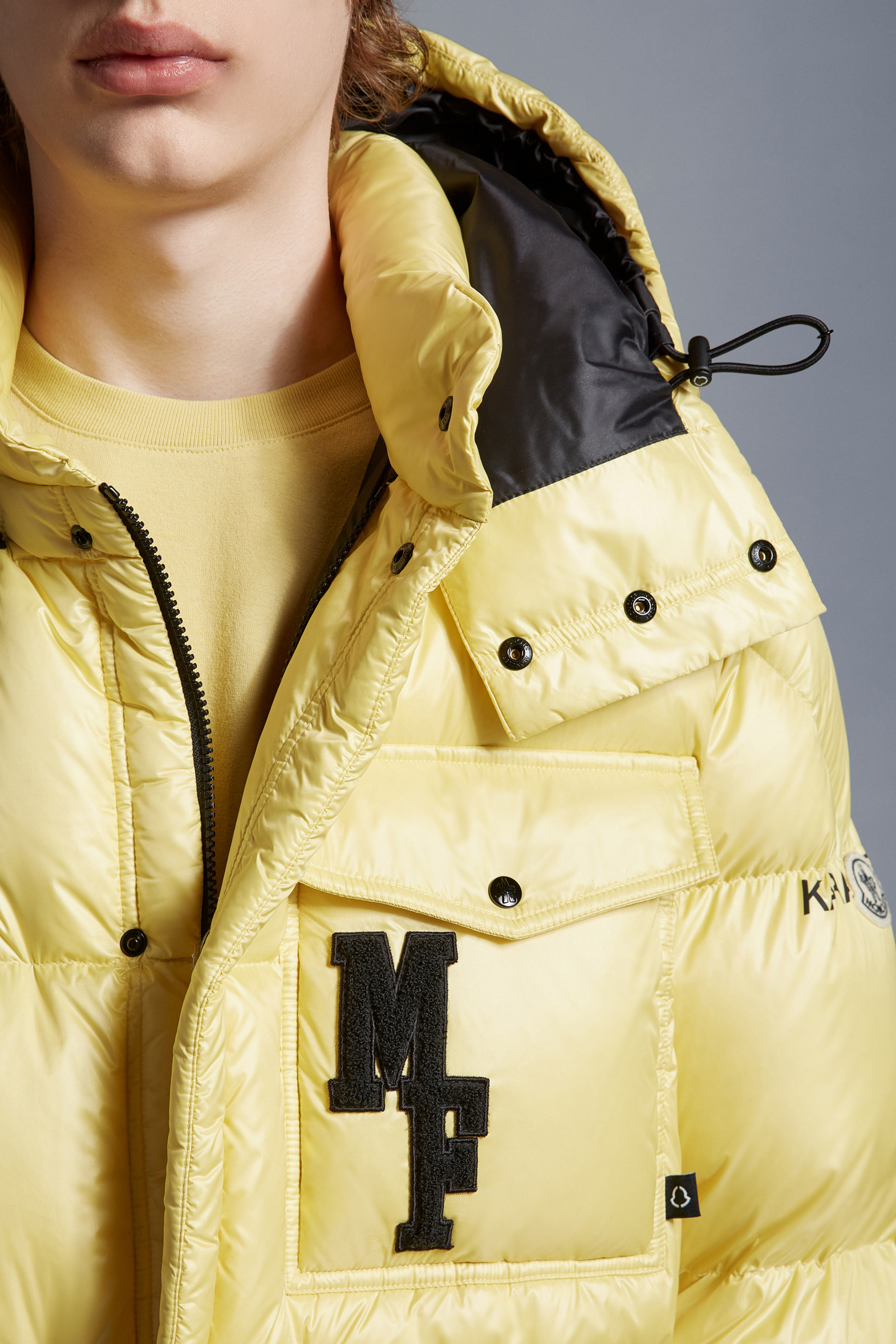 Yellow Anthemiock Short Down Jacket - Moncler x Frgmnt for Genius ...