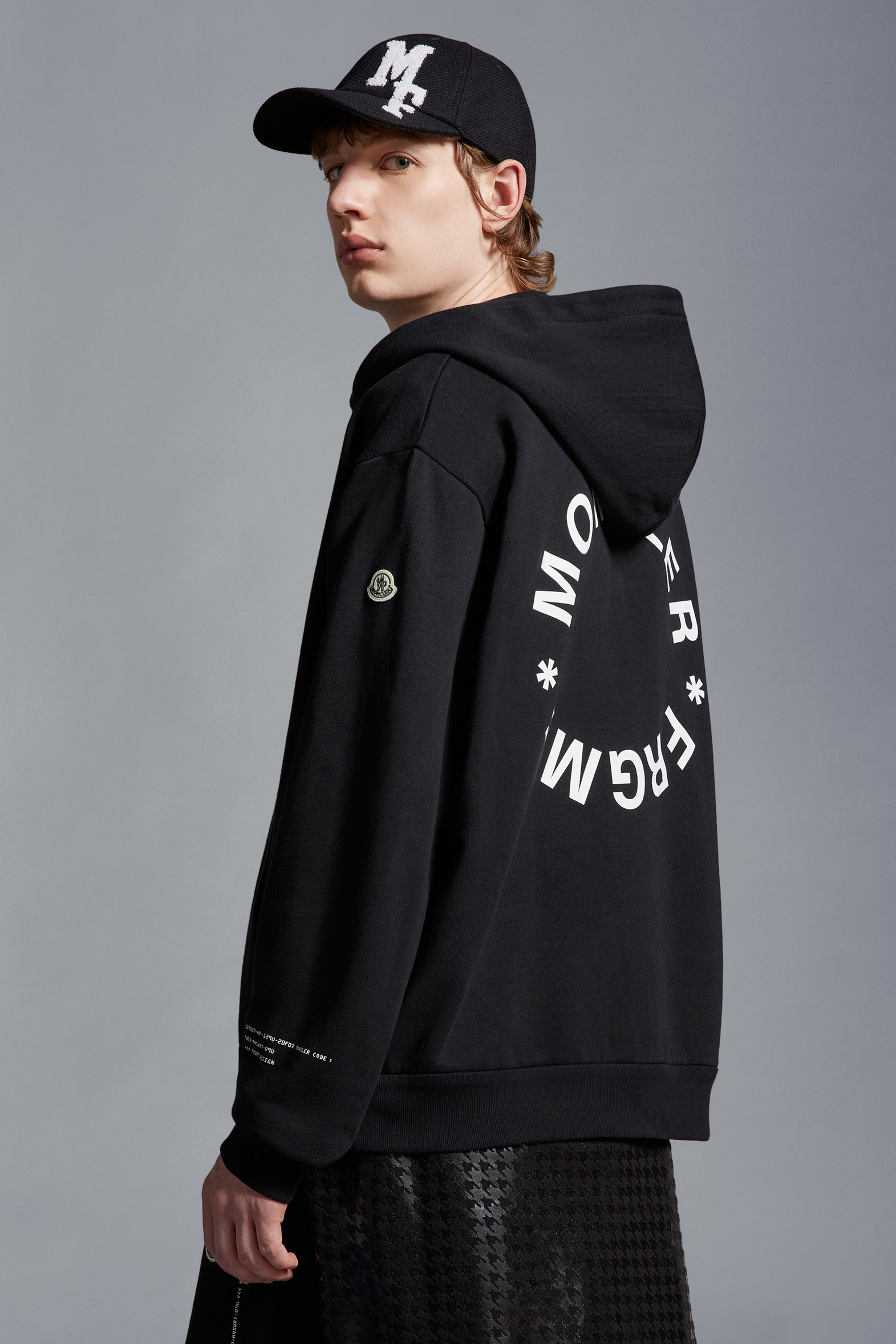Black Logo Motif Zip-Up Hoodie - Moncler x Frgmnt for Genius | Moncler SE