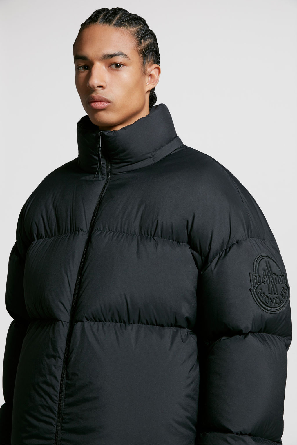 Black Antila Short Down Jacket - Moncler x Roc Nation designed by Jay-Z ...