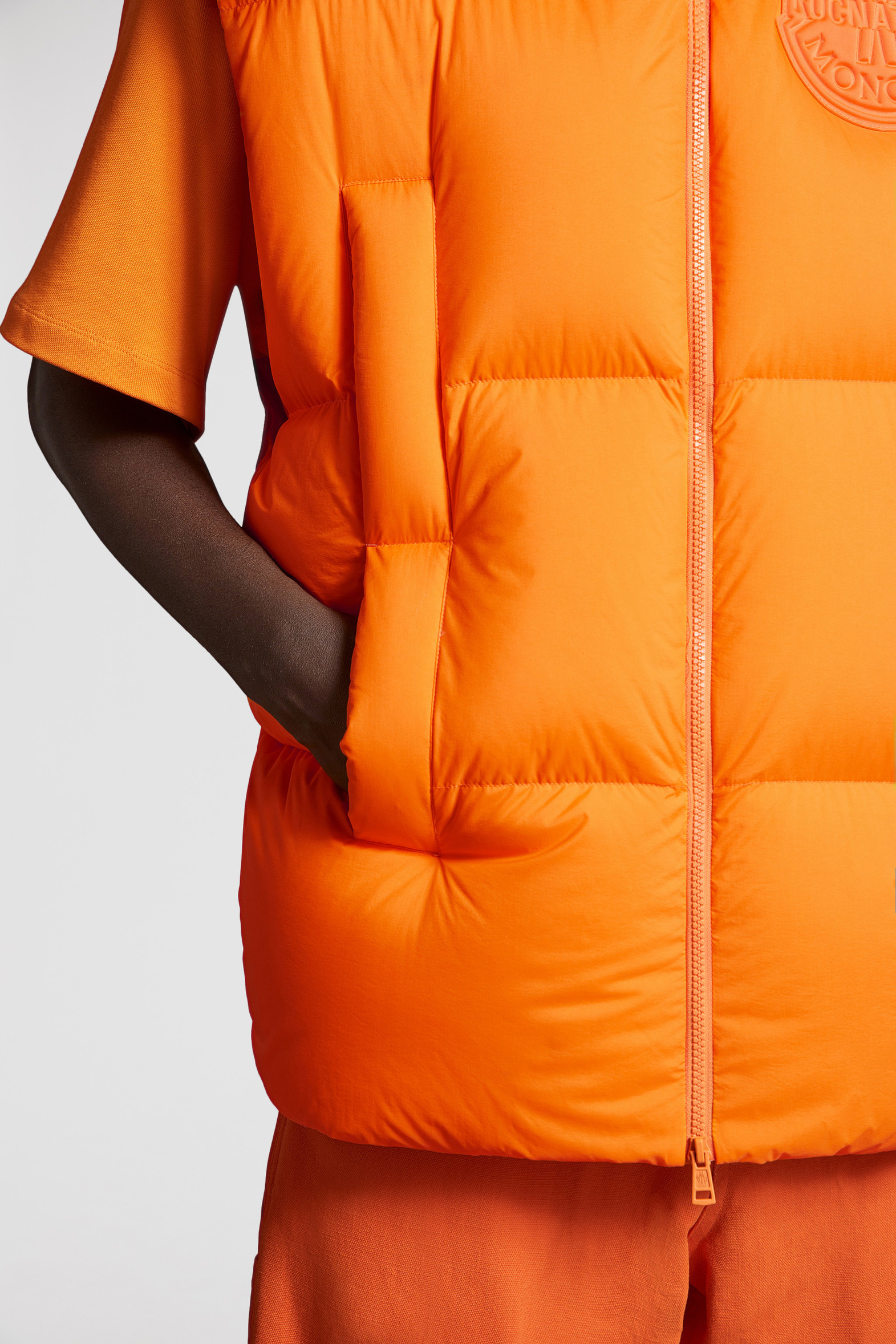 Bright Orange Apus Down Gilet - Moncler x Roc Nation designed by Jay-Z for Genius | Moncler AT