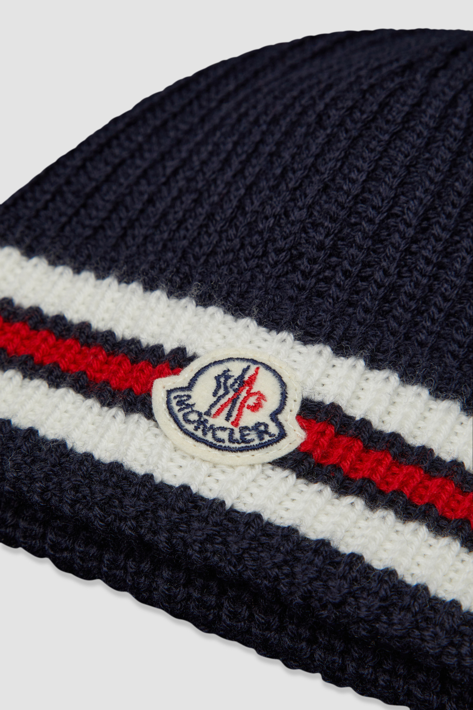 White & Light Blue Tricolour Wool Beanie - Accessories for Children ...