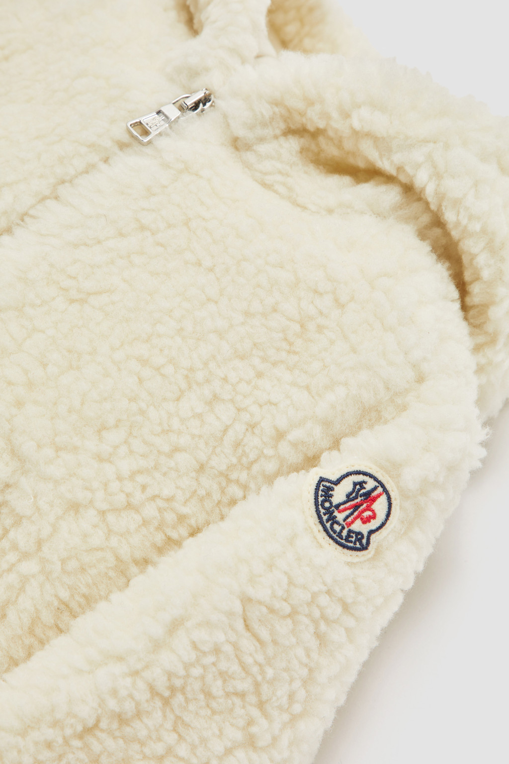 White Teddy Fleece Zip-Up Hoodie - Clothing for Children | Moncler PT