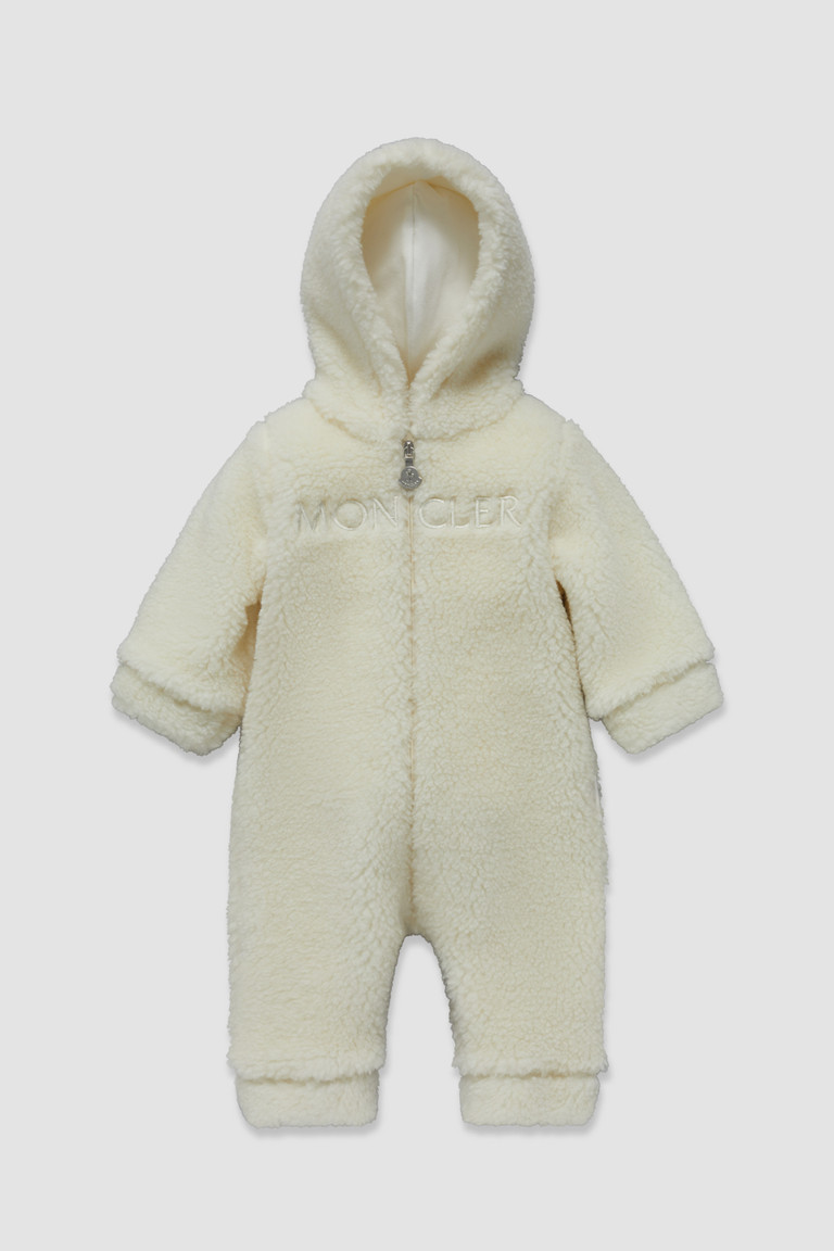 White Teddy Fleece Baby Grow - Clothing for Children | Moncler NL