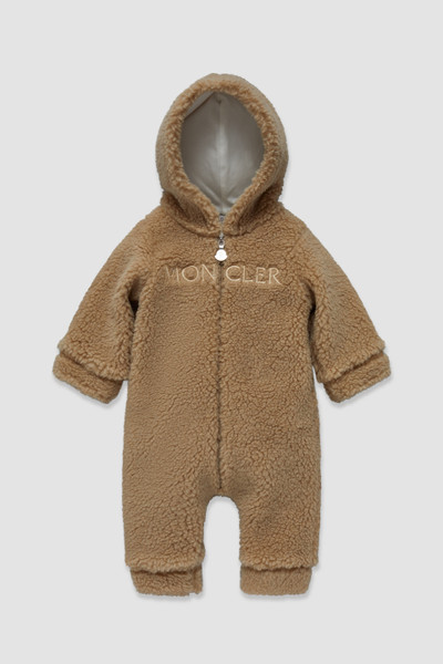 Camel Beige Teddy Fleece Baby Grow - Clothing for Children | Moncler SG