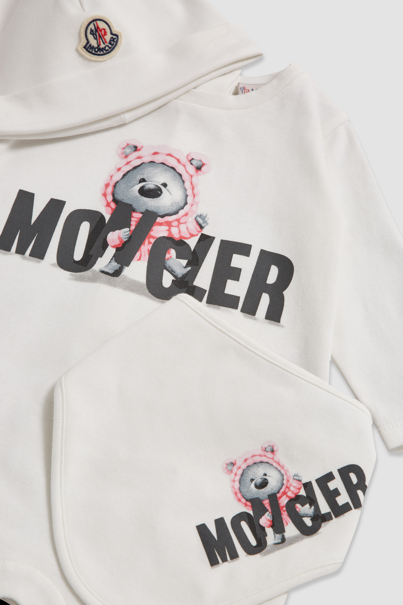 White & Pink Teddy Bear Motif Set - Clothing for Children | Moncler HR