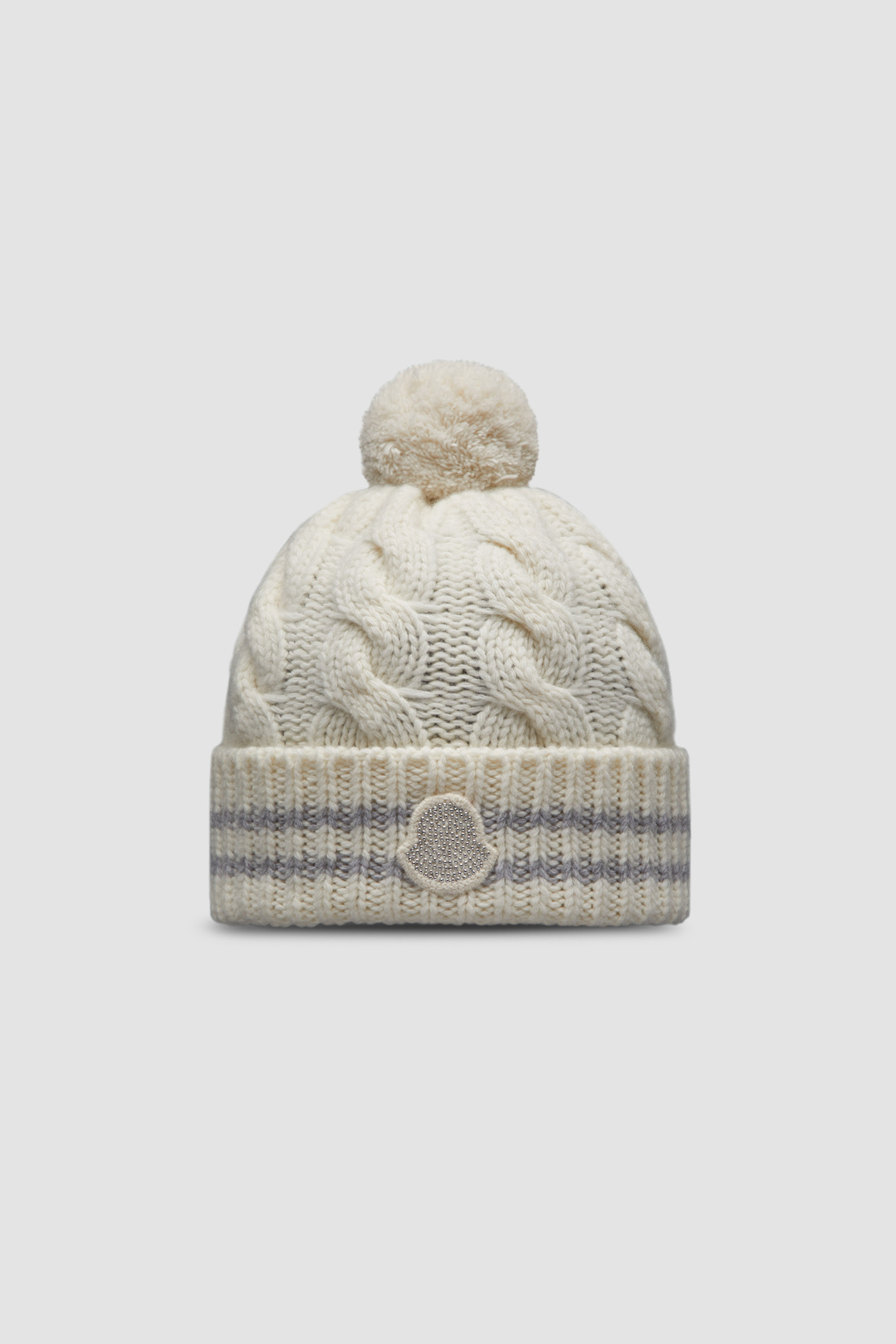 Bonnet en laine avec pompon Blanc Lait - Accessoires et Chaussures ...