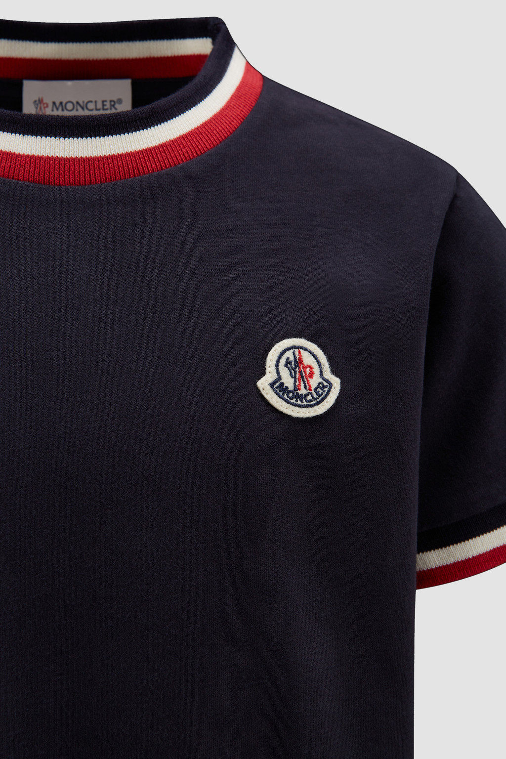 Navy Blue Tricolor T-Shirt - Polos & T-shirts for Children | Moncler NO
