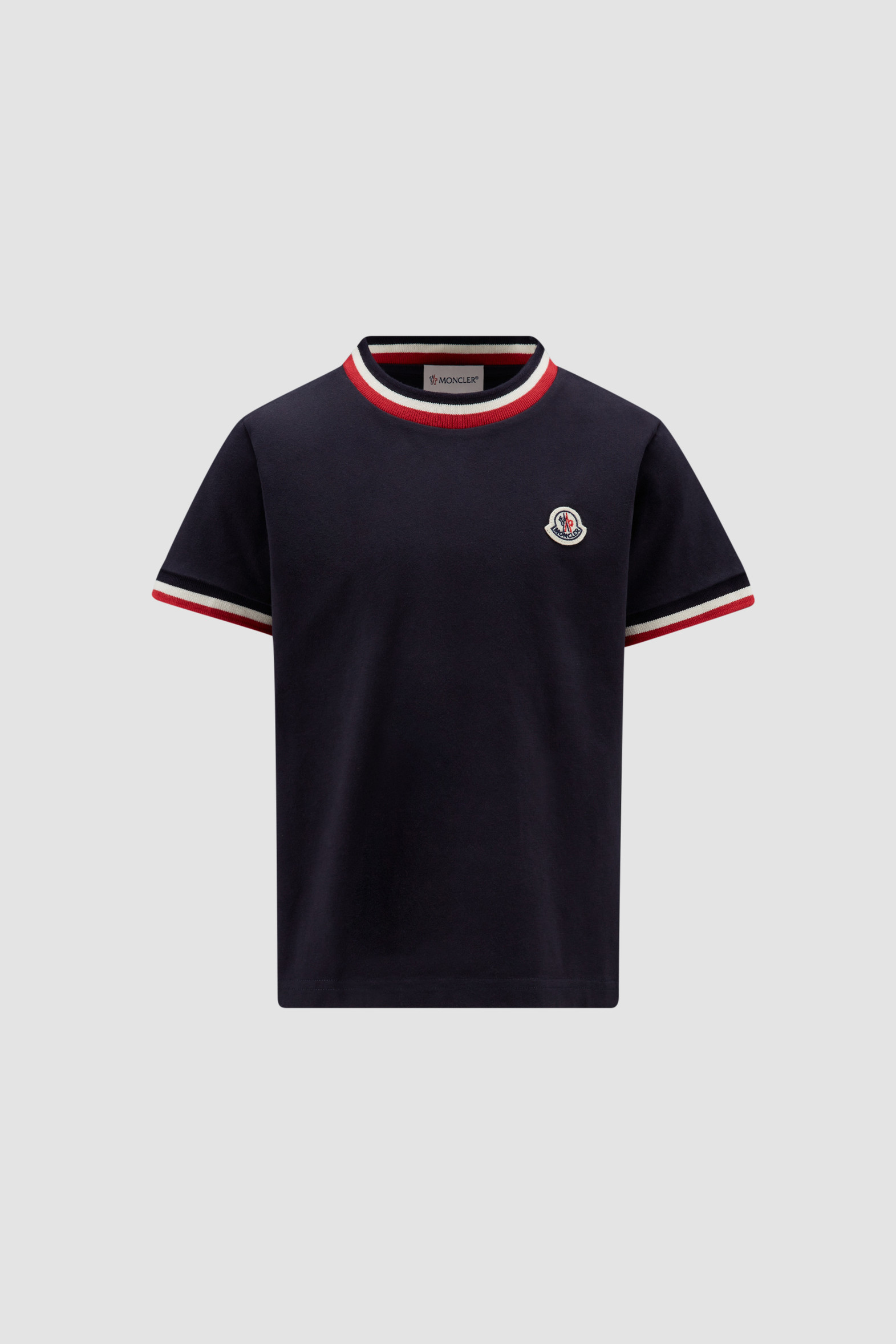 Navy Blue Tricolor T-Shirt - Polos & T-shirts for Children | Moncler NO