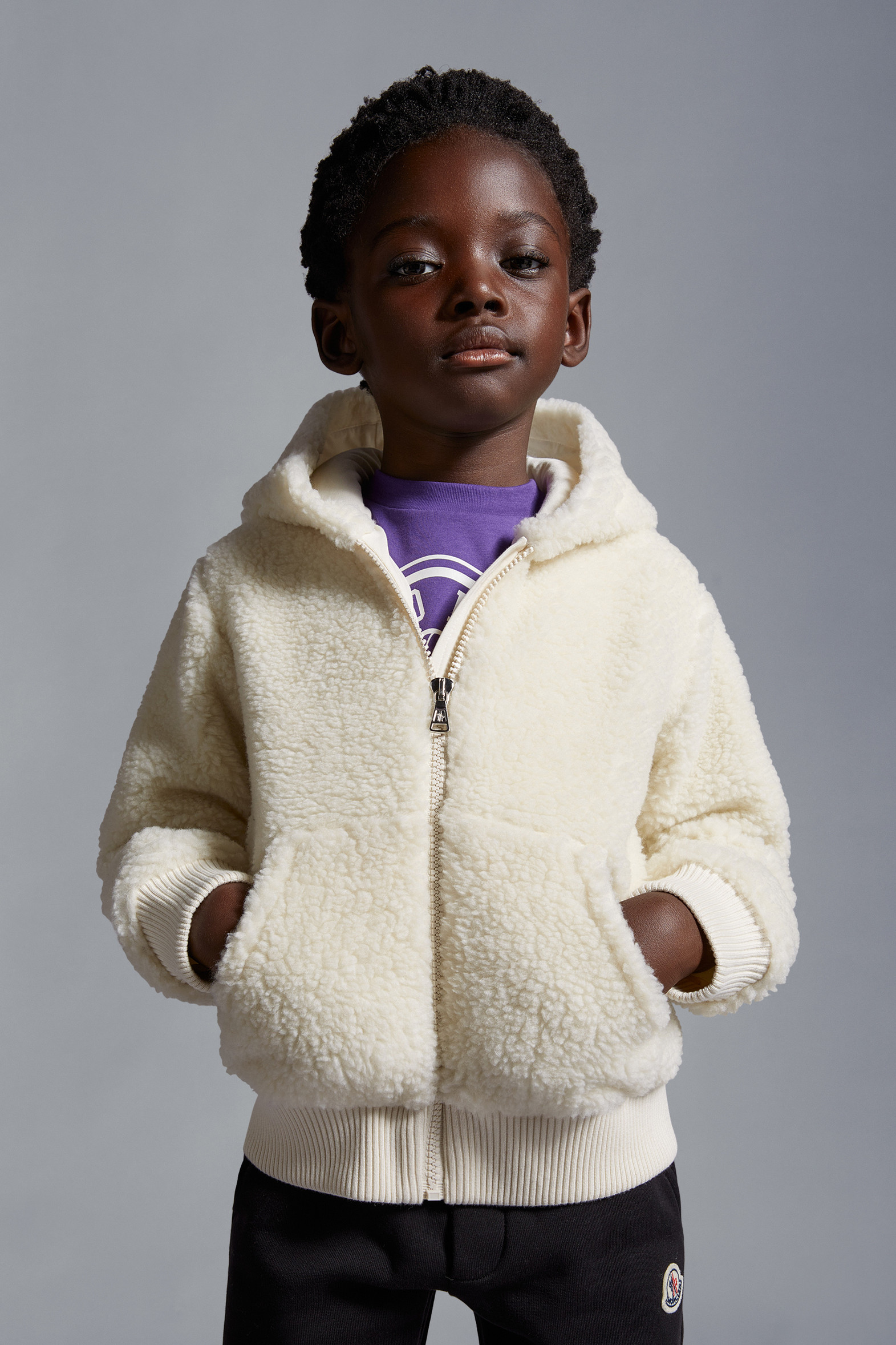 White Teddy Zip-Up Hoodie - Sweatshirts & Knitwear for Children ...
