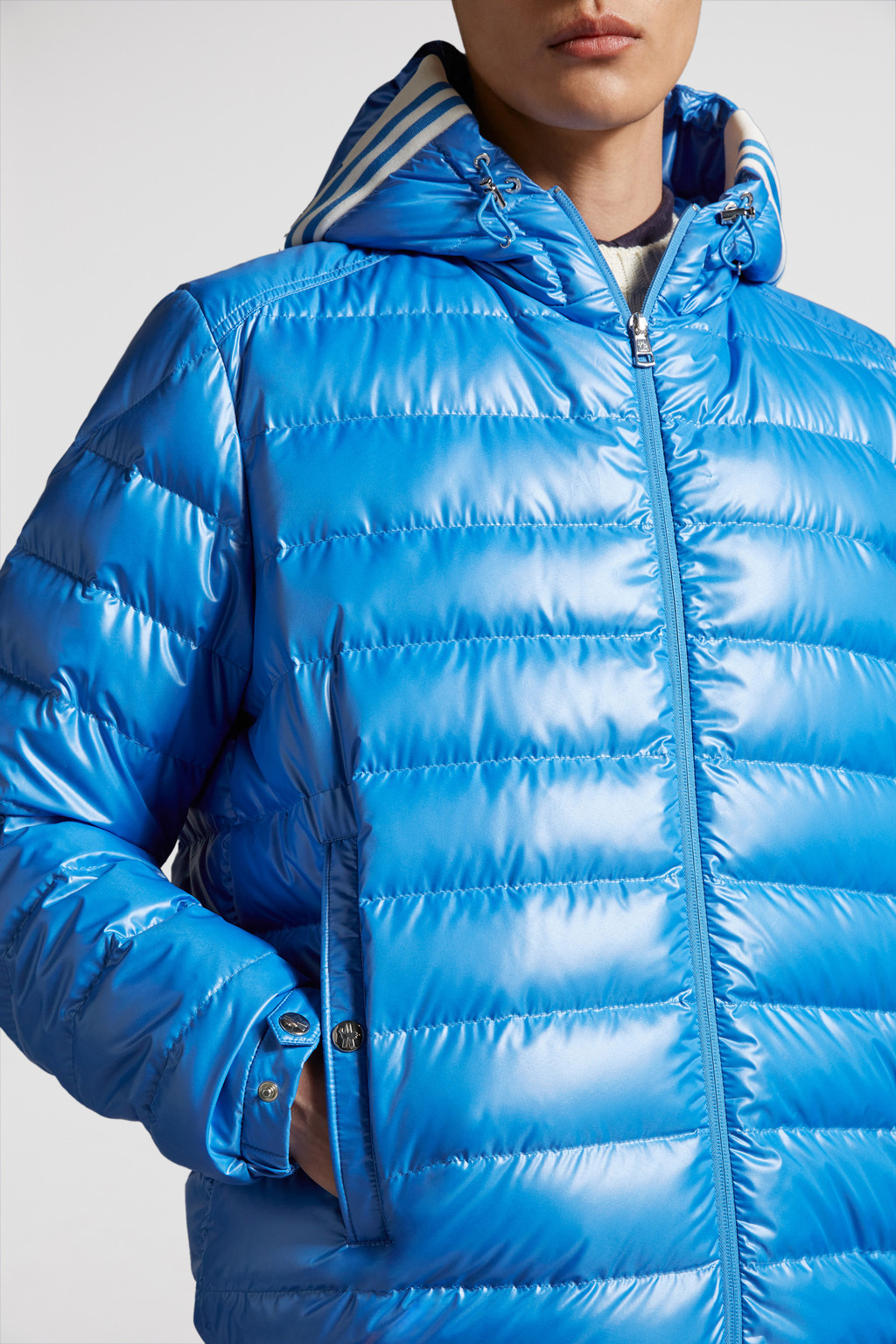Light Blue Cornour Short Down Jacket - Short Down Jackets for Men ...