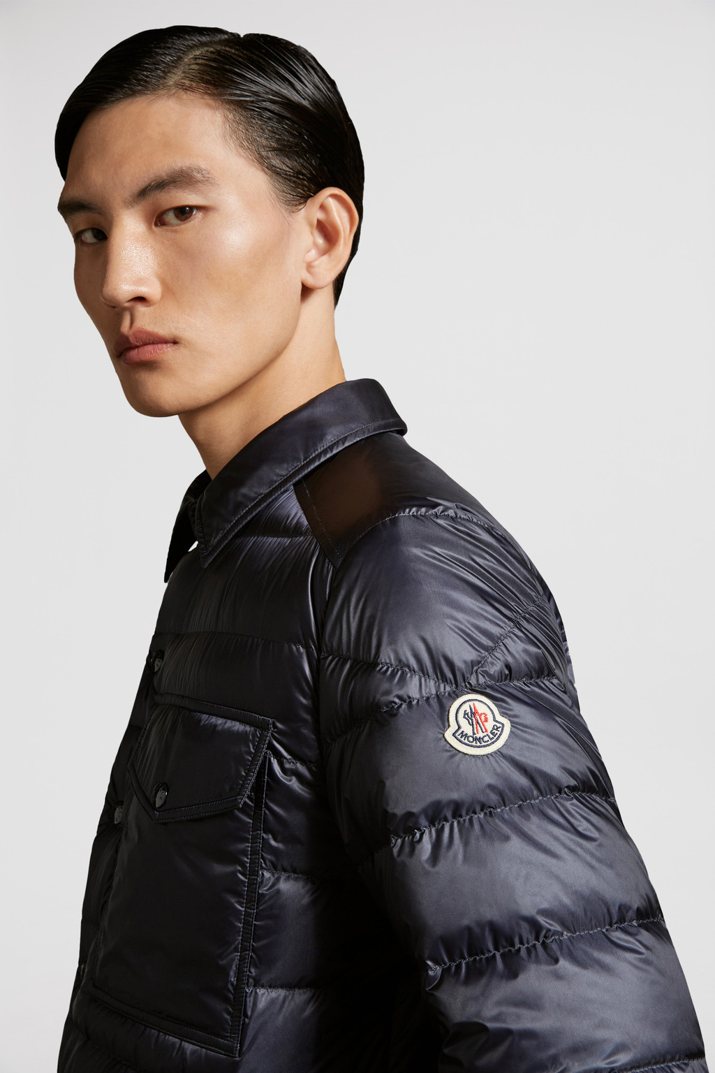 Night Blue Tinibres Down Shacket - Short Down Jackets for Men | Moncler SK
