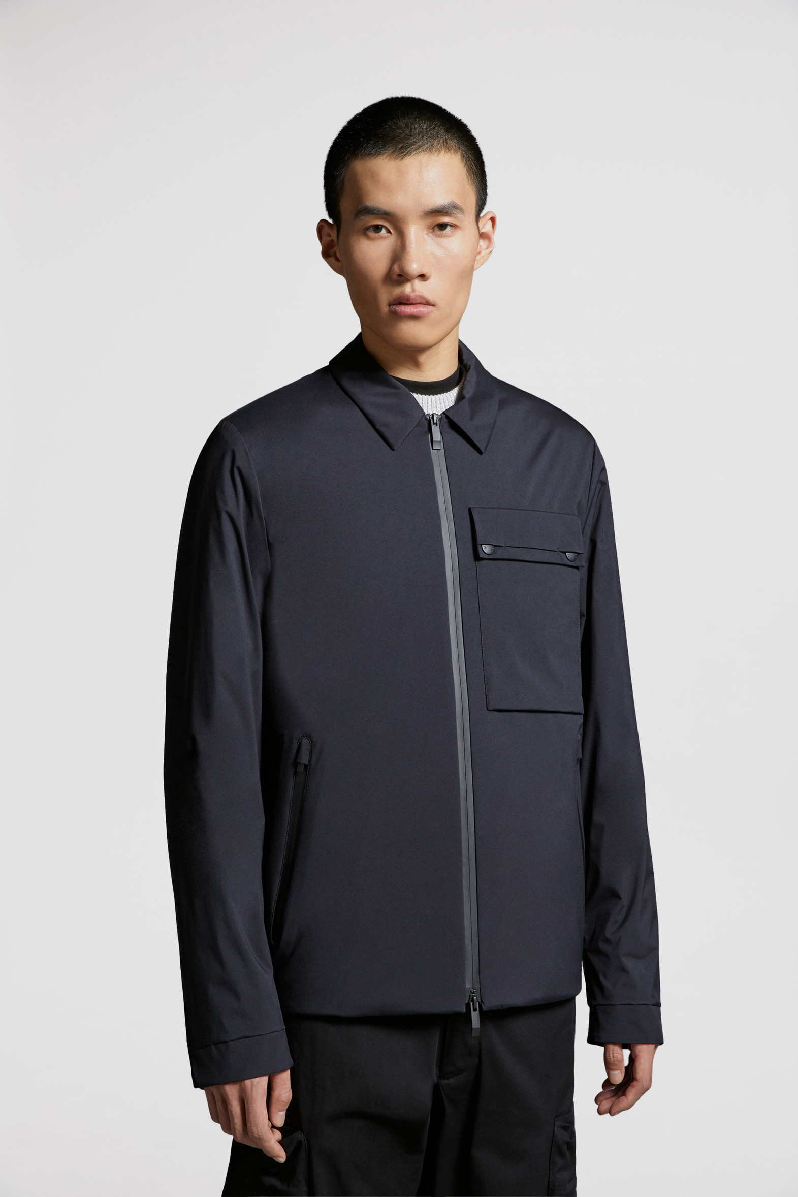 Black Tortisse Down Shacket - Short Down Jackets for Men | Moncler HK