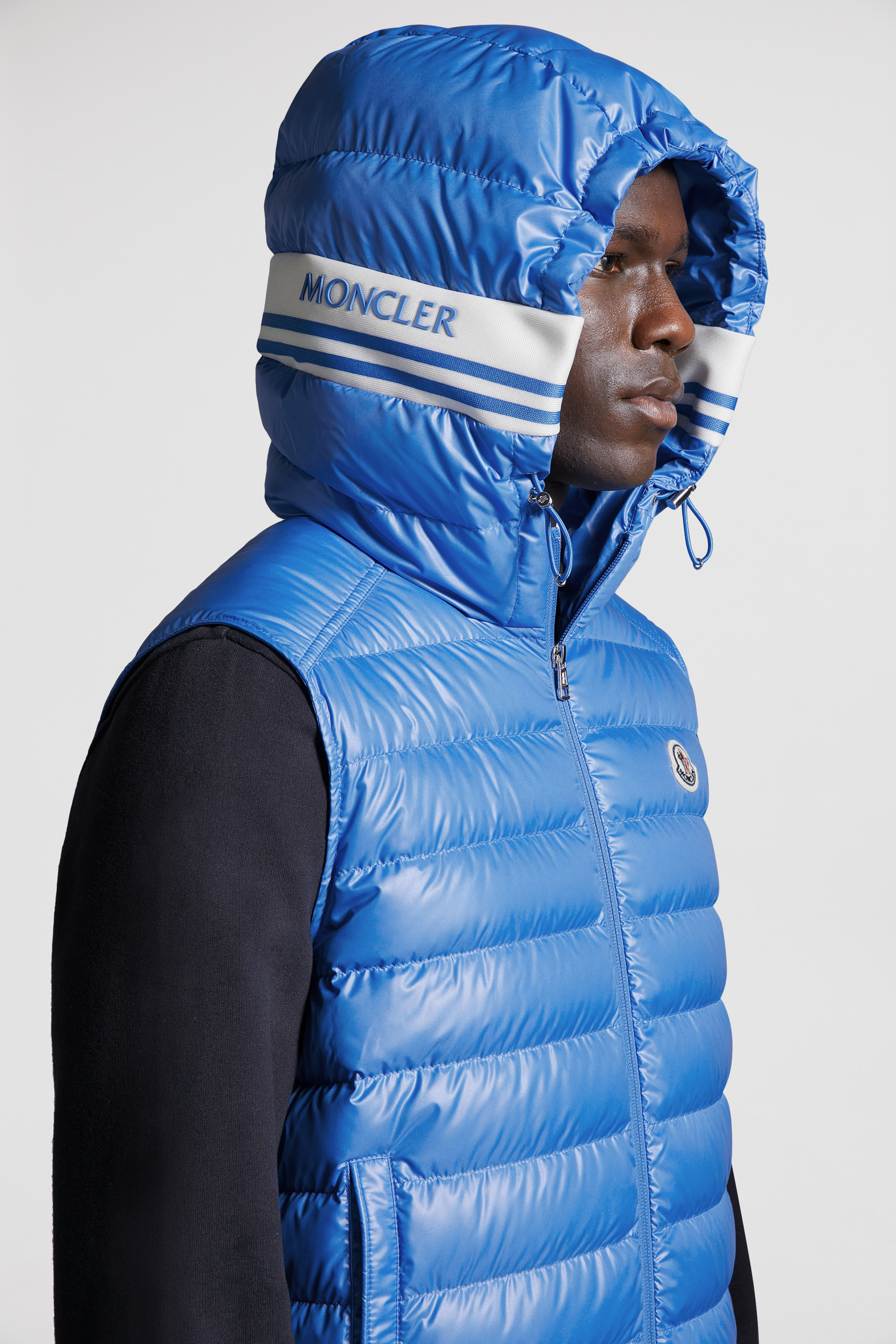 Light Blue Clai Down Gilet - Vests for Men | Moncler GR