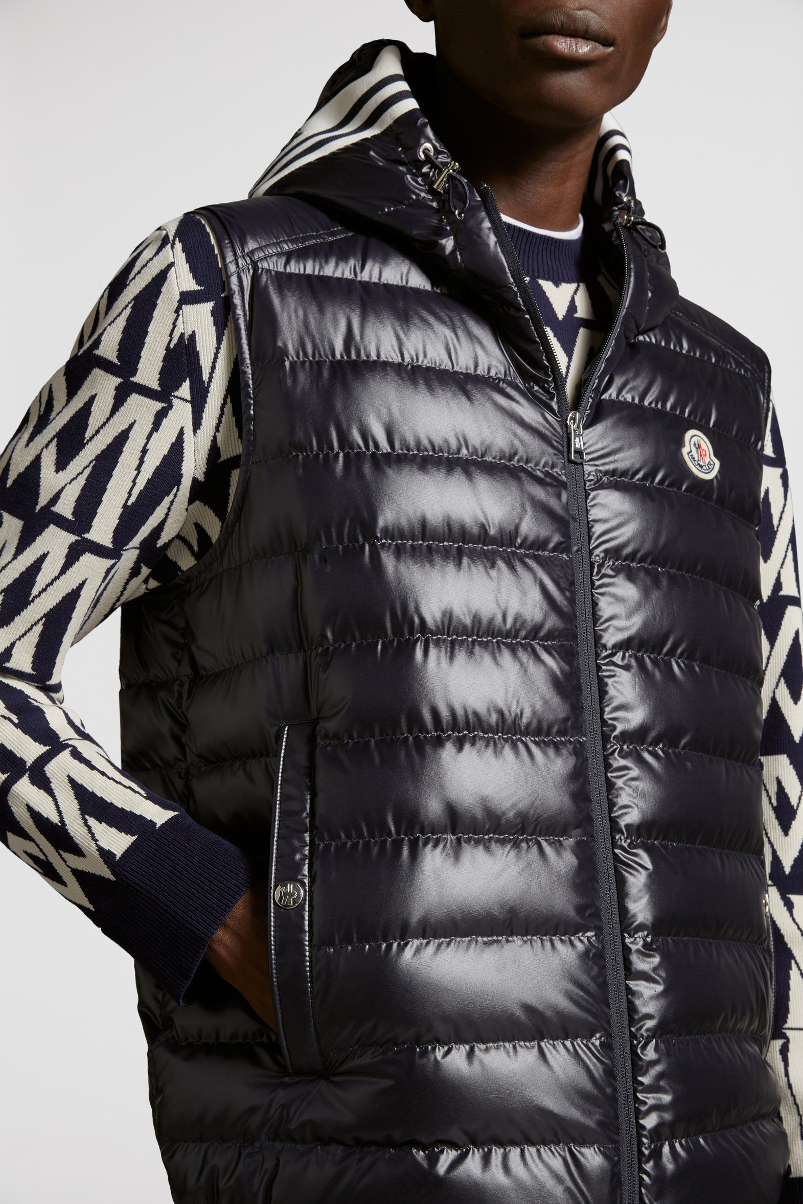 Night Blue Clai Down Gilet - Vests for Men | Moncler HR