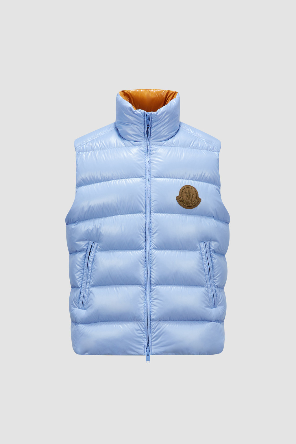 Light Blue Parke Down Gilet - Vests for Men | Moncler SG