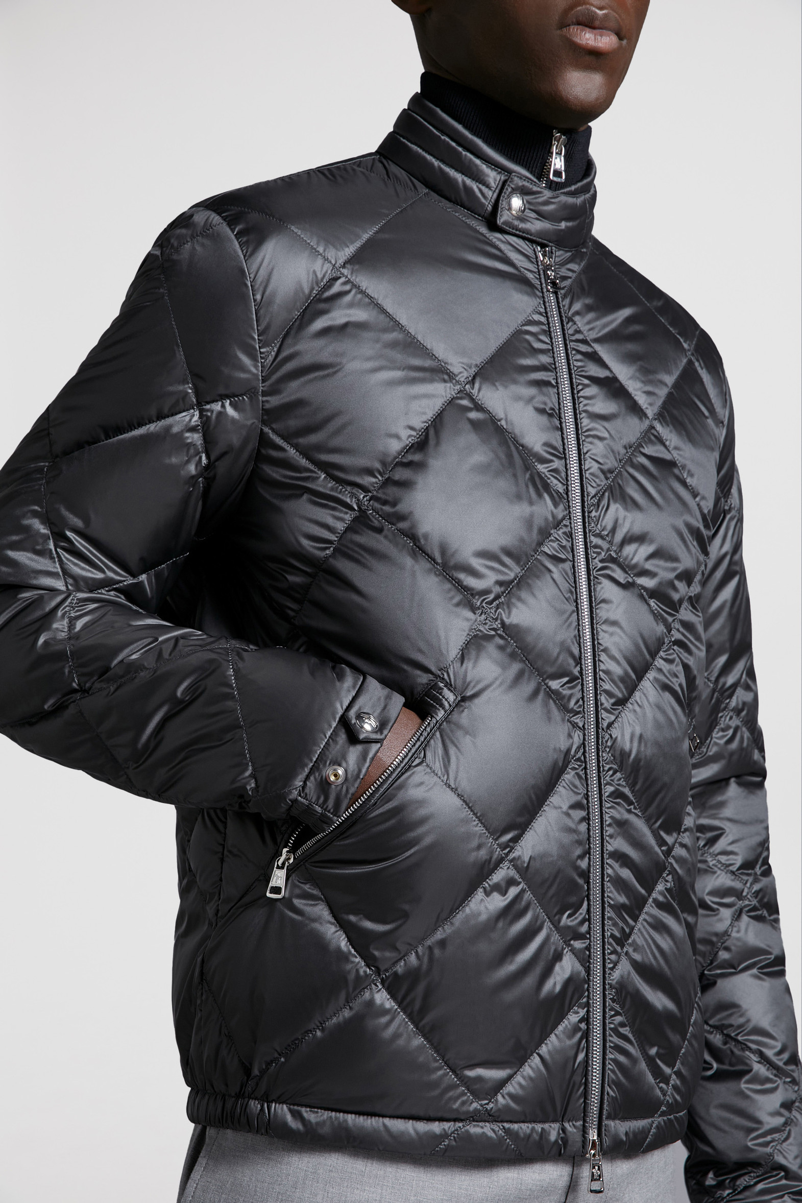 Dark Gray Asta Short Down Jacket - Short Down Jackets for Men | Moncler HR