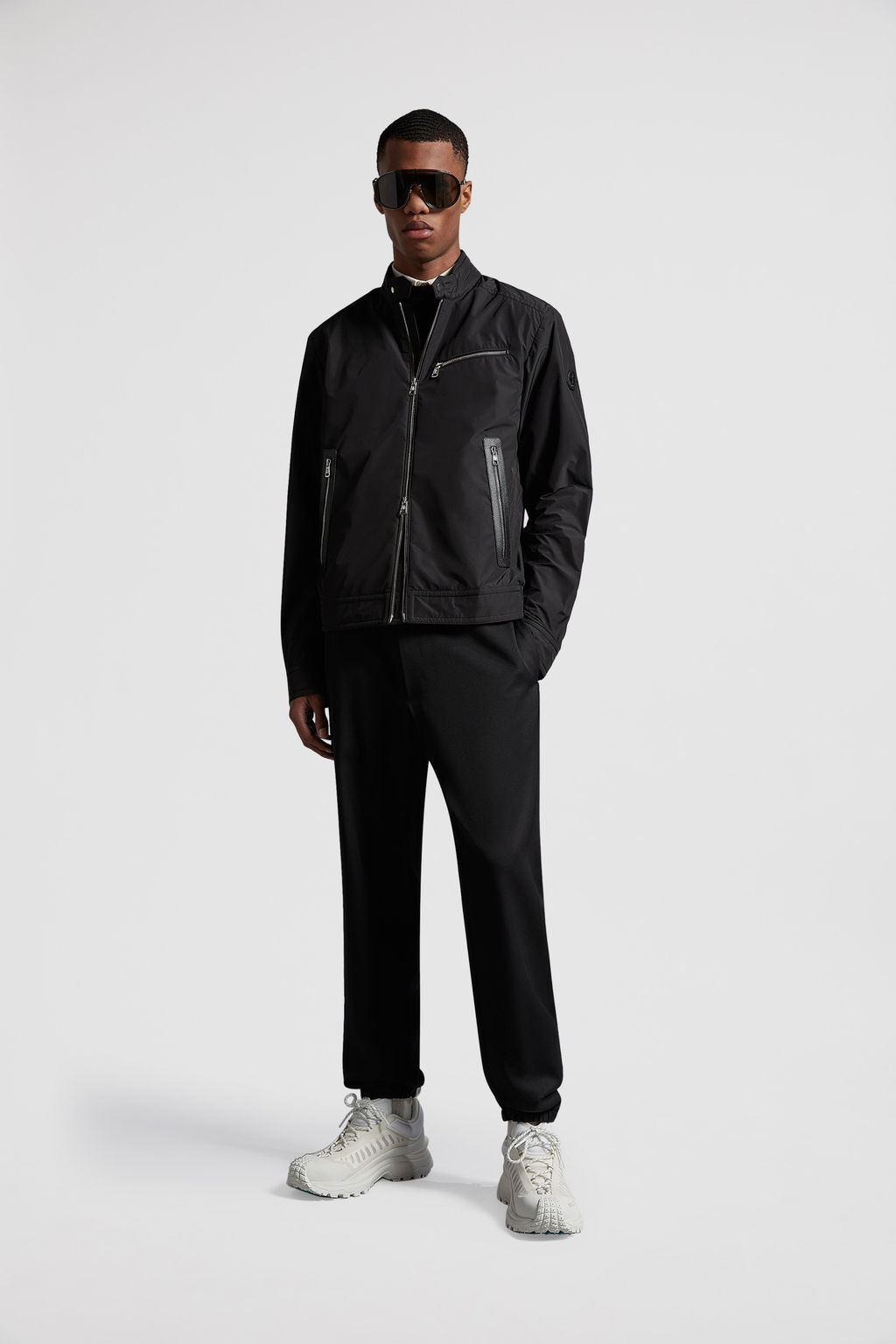 Black Drome Biker Jacket - Windbreakers & Raincoats for Men | Moncler FR