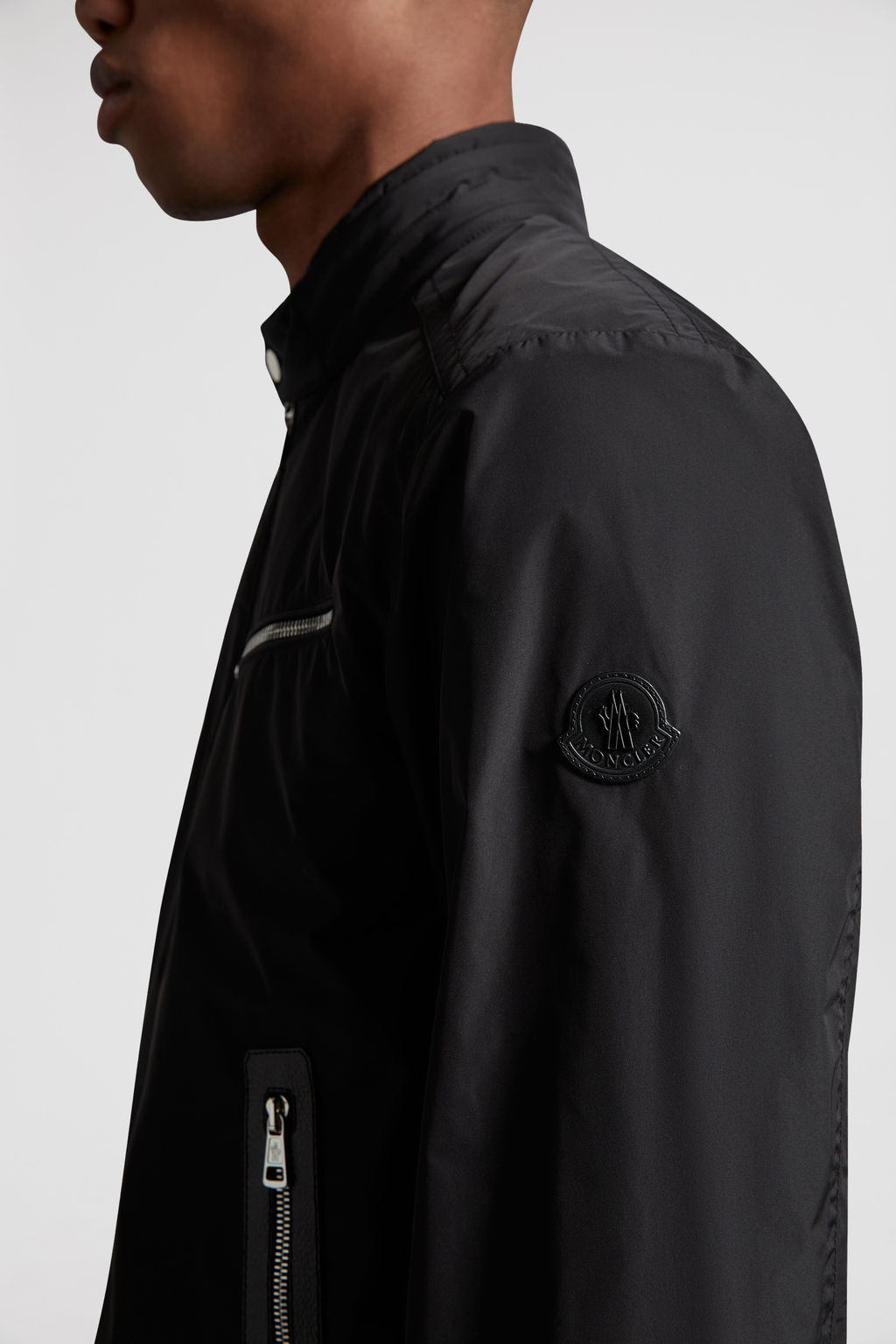 Black Drome Biker Jacket - Windbreakers & Raincoats for Men | Moncler FR