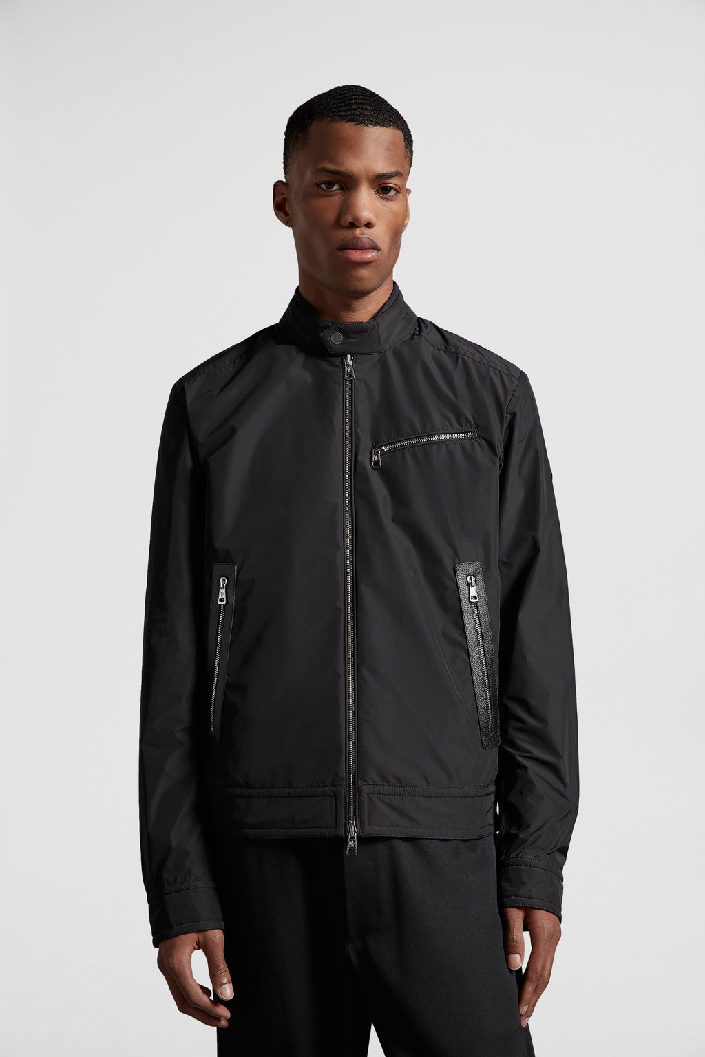 Black Drome Biker Jacket - Windbreakers & Raincoats for Men | Moncler FR