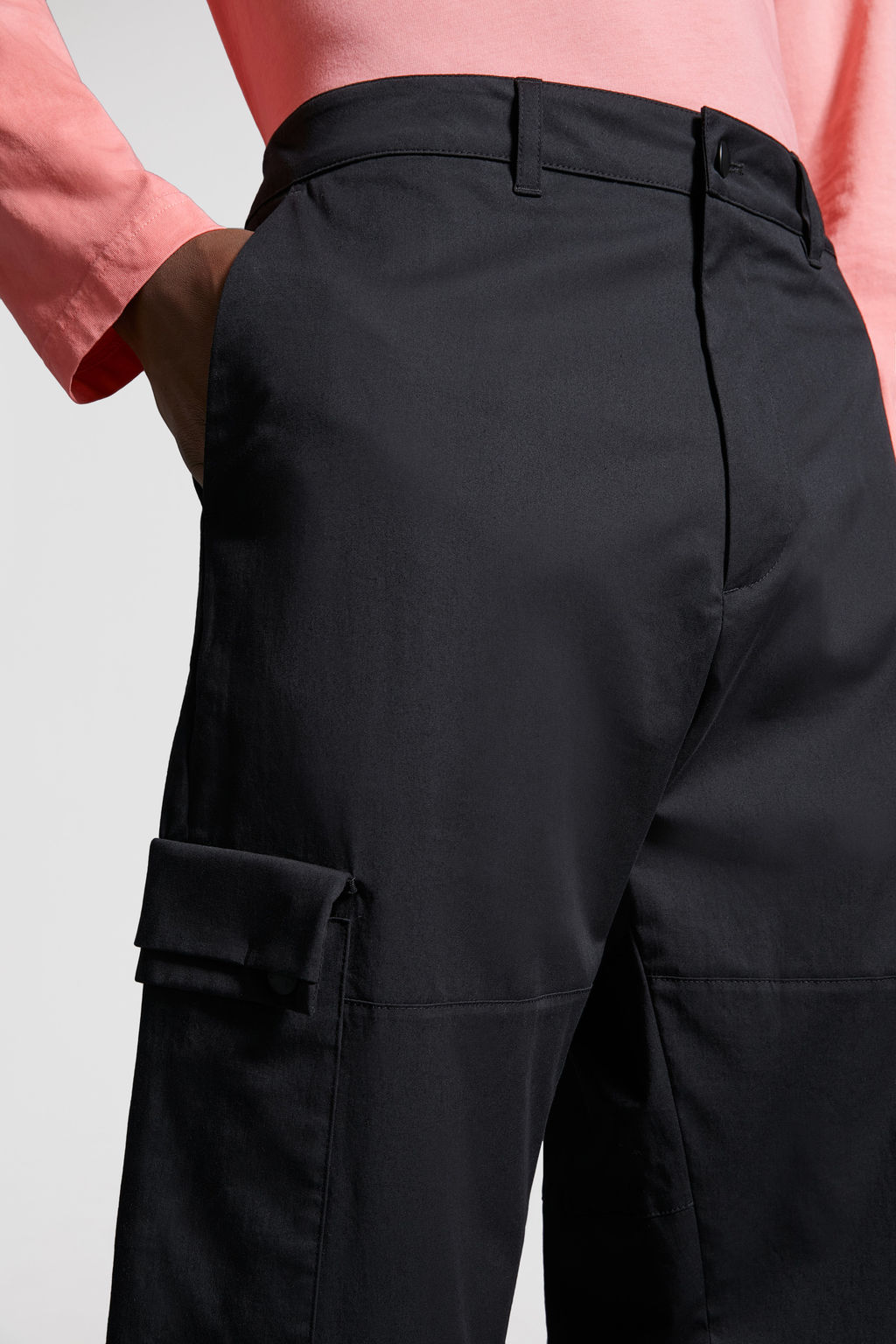 Black Stretch Gabardine Cargo Trousers - Trousers & Shorts for Men ...