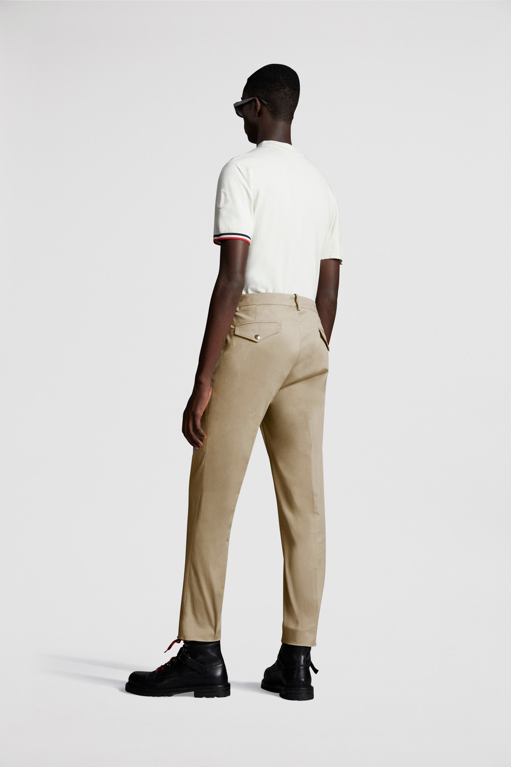 Light Beige Cotton Poplin Trousers - Trousers & Shorts for Men | Moncler HR