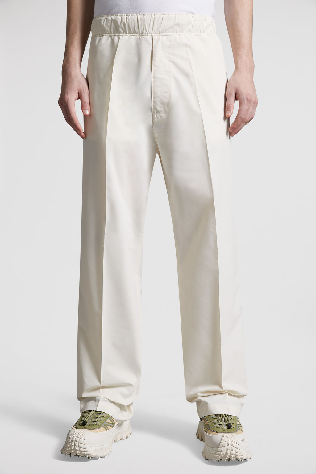 Off White Poplin Pants - Pants & Shorts for Men | Moncler US