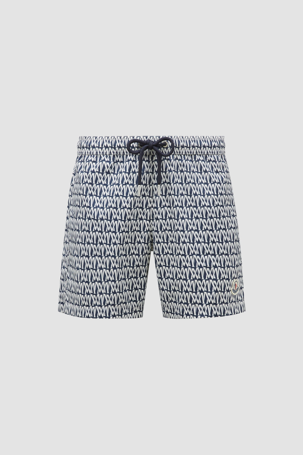 Dark Blue Monogram Print Swim Shorts - Swimwear for Men | Moncler GB