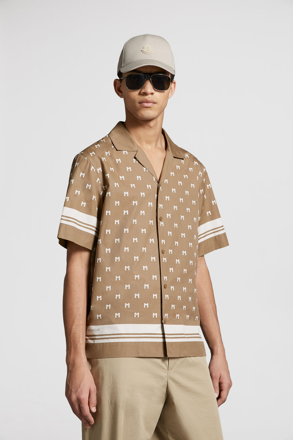 Brown Monogram Print Shirt - Shirts for Men | Moncler US