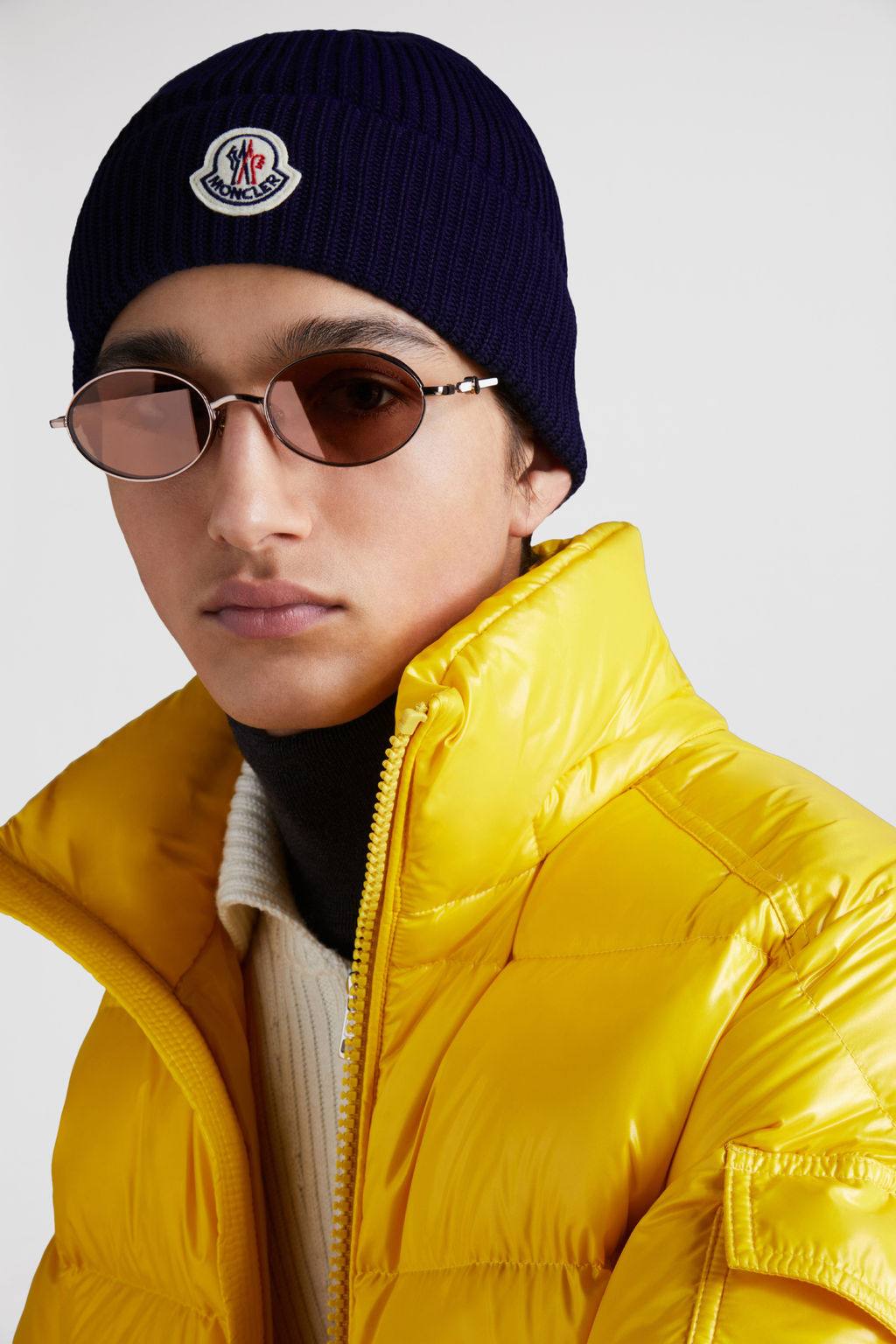 Navy Blue Cotton Beanie - Hats & Beanies for Men | Moncler CA