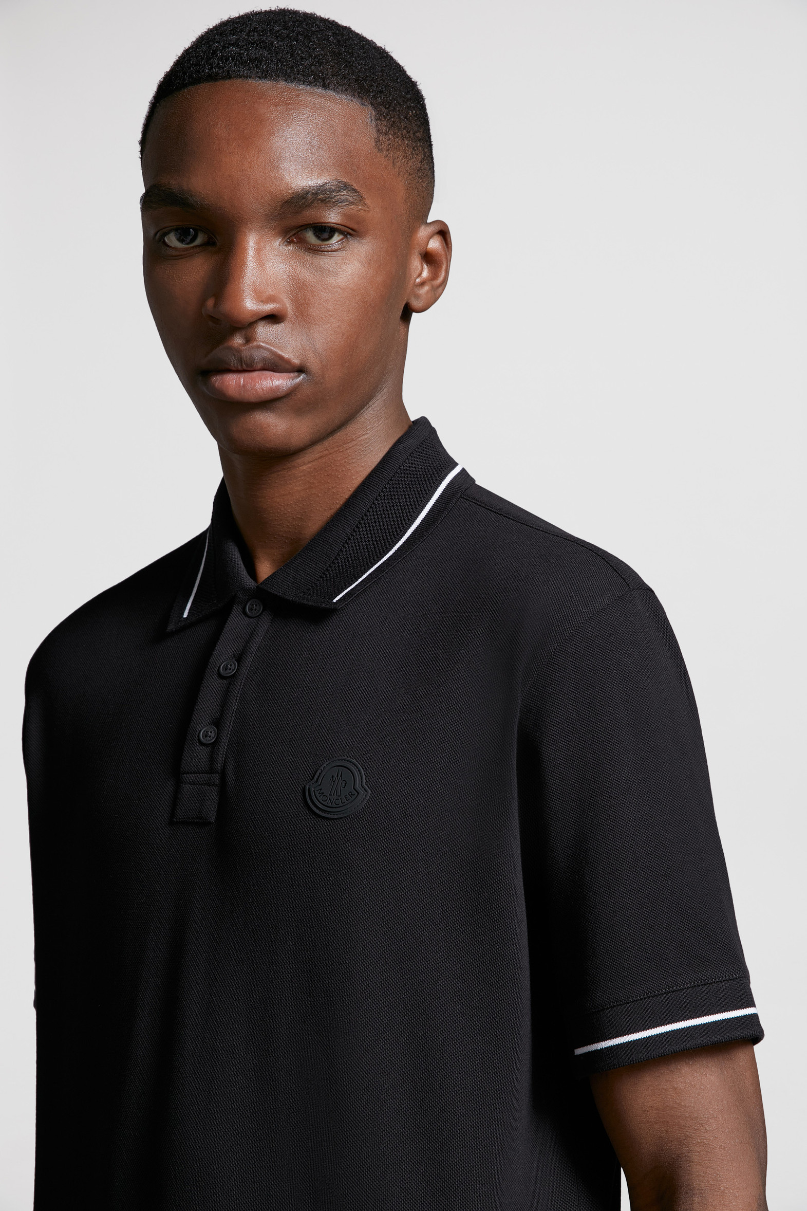 Black Logo Patch Polo Shirt - Polos & T-shirts for Men | Moncler SI