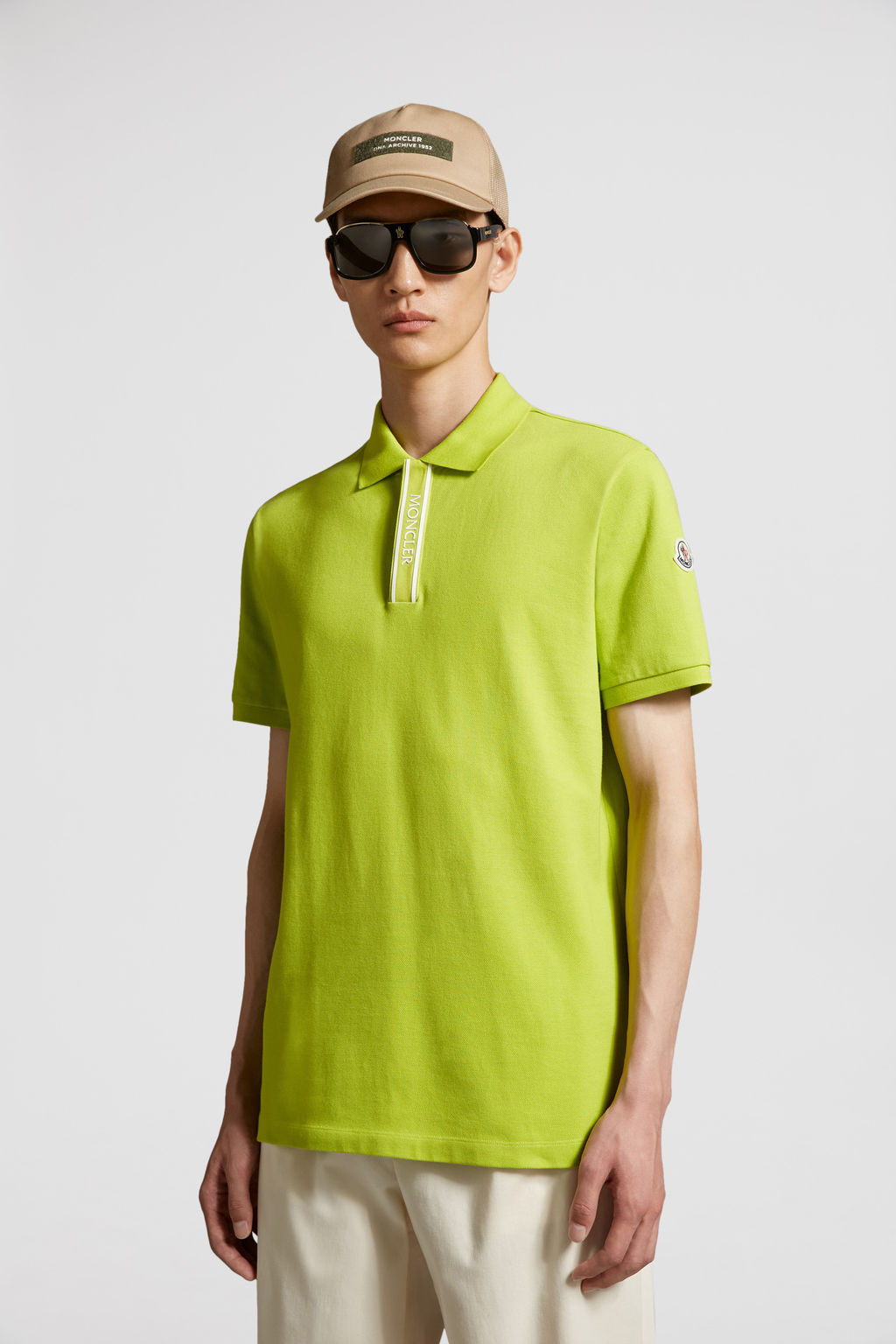 Polo con motivo logato Giallo Lime - Polo & T-shirt Uomo | Moncler IT