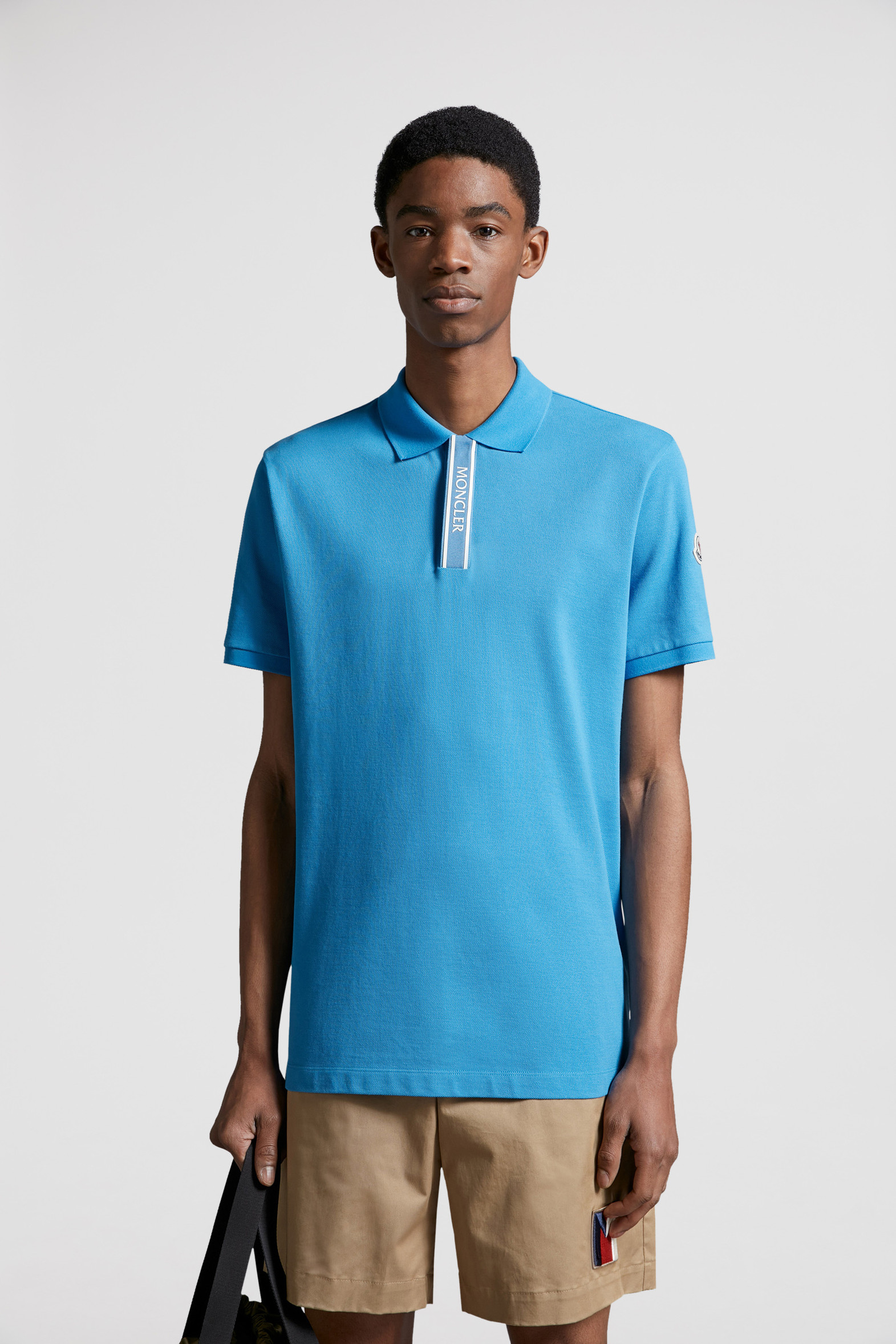 Blue Logo Motif Polo Shirt - Polos & T-shirts for Men | Moncler PT